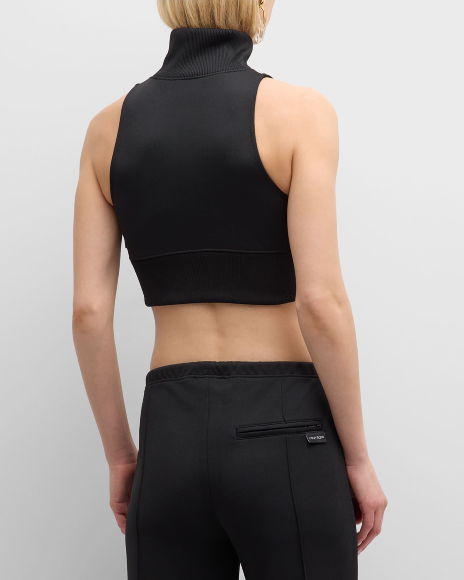 Courreges Interlock Knit Crop Tracksuit Vest | Neiman Marcus