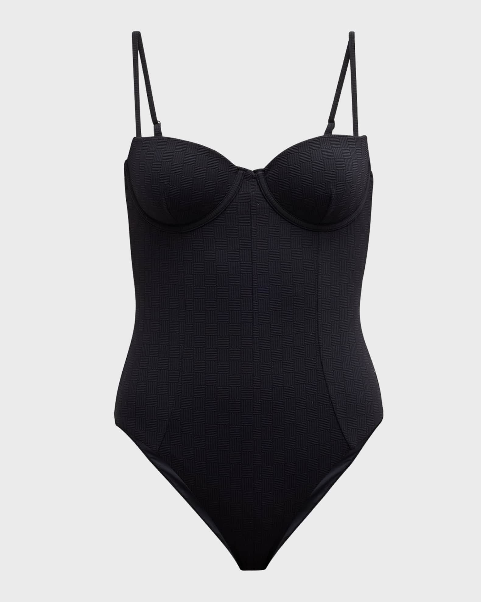 Onia Helena Textured Balconette One Piece Swimsuit Neiman Marcus