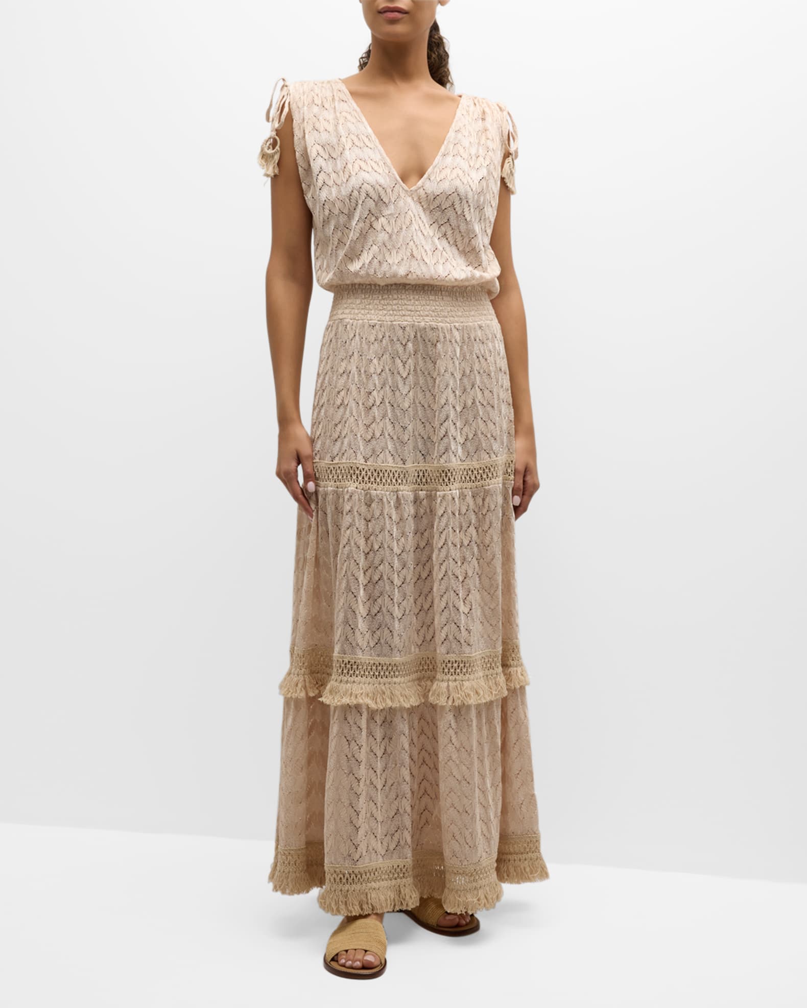 Ramy Brook Dorothy Fringe-Trim Maxi Dress | Neiman Marcus