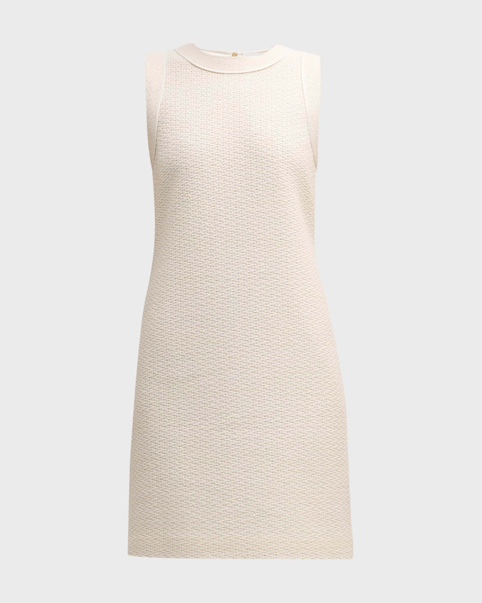 St. John Sleeveless Textured Open Weave Mini Dress | Neiman Marcus