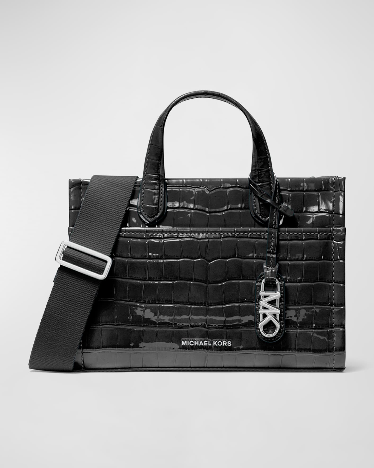 MICHAEL Michael Kors Gigi Small East-West Croc-Embossed Messenger Bag ...