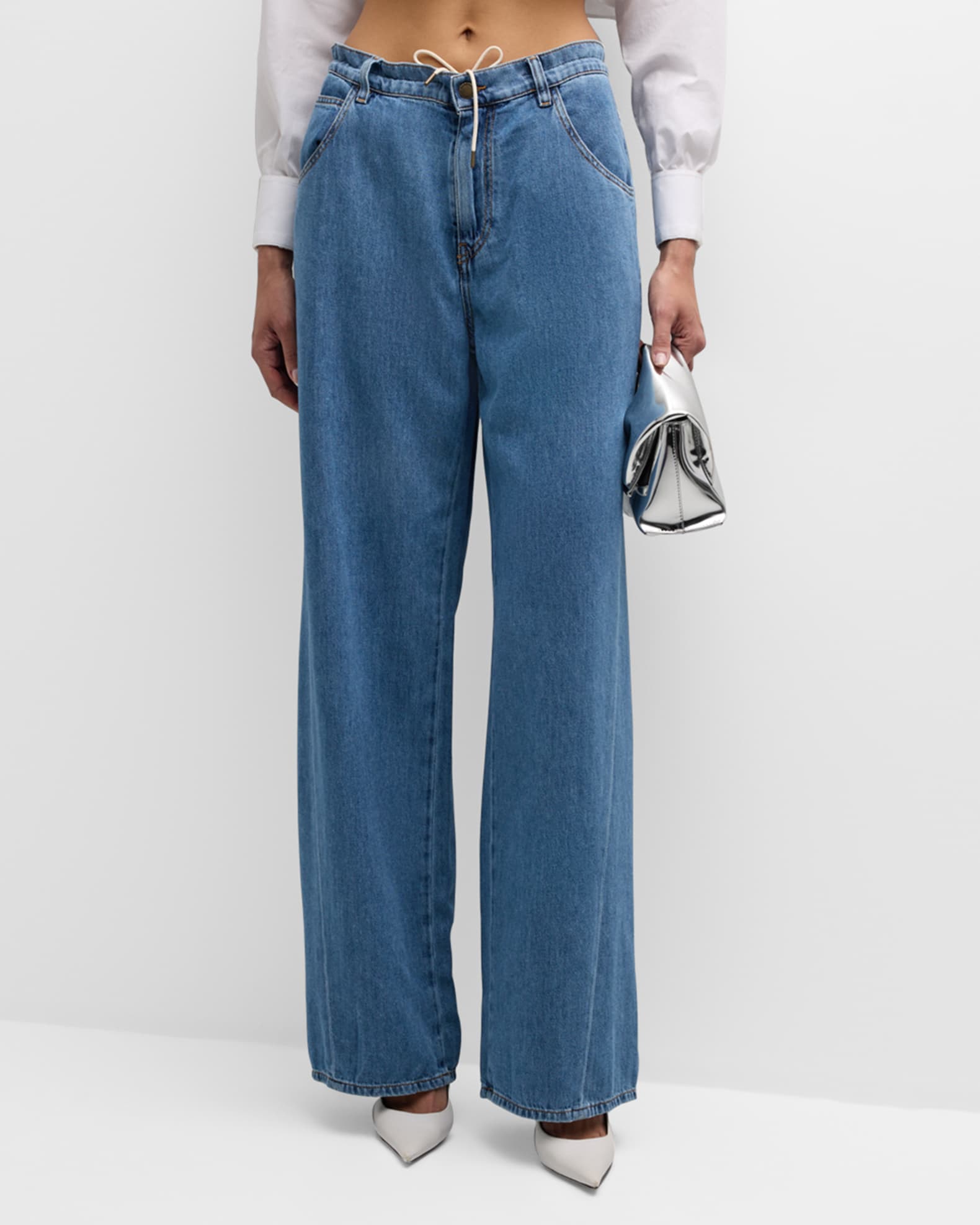 DARKPARK Iris Paper Bag Jeans | Neiman Marcus