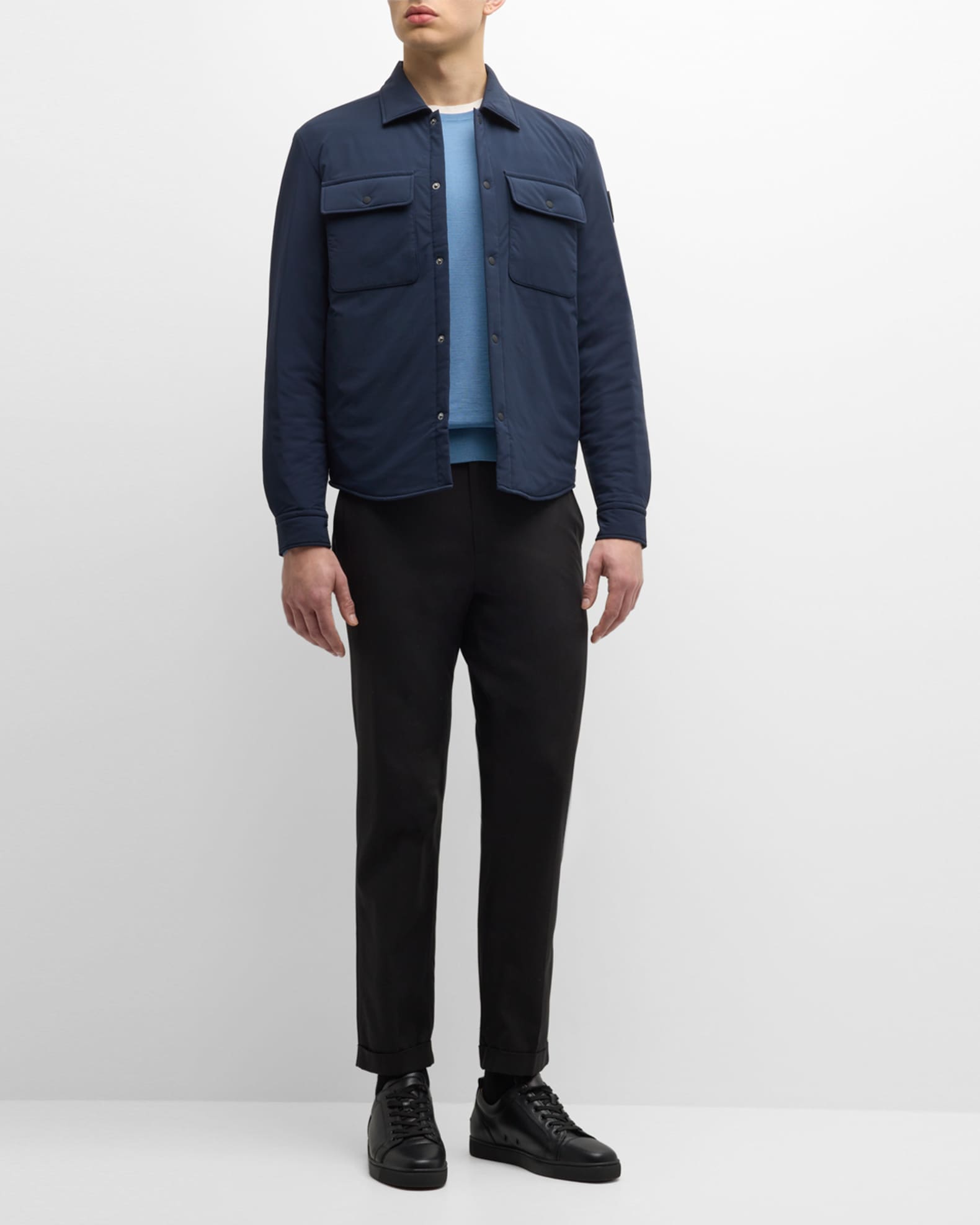 BOSS Men's Padded Snap-Front Overshirt | Neiman Marcus