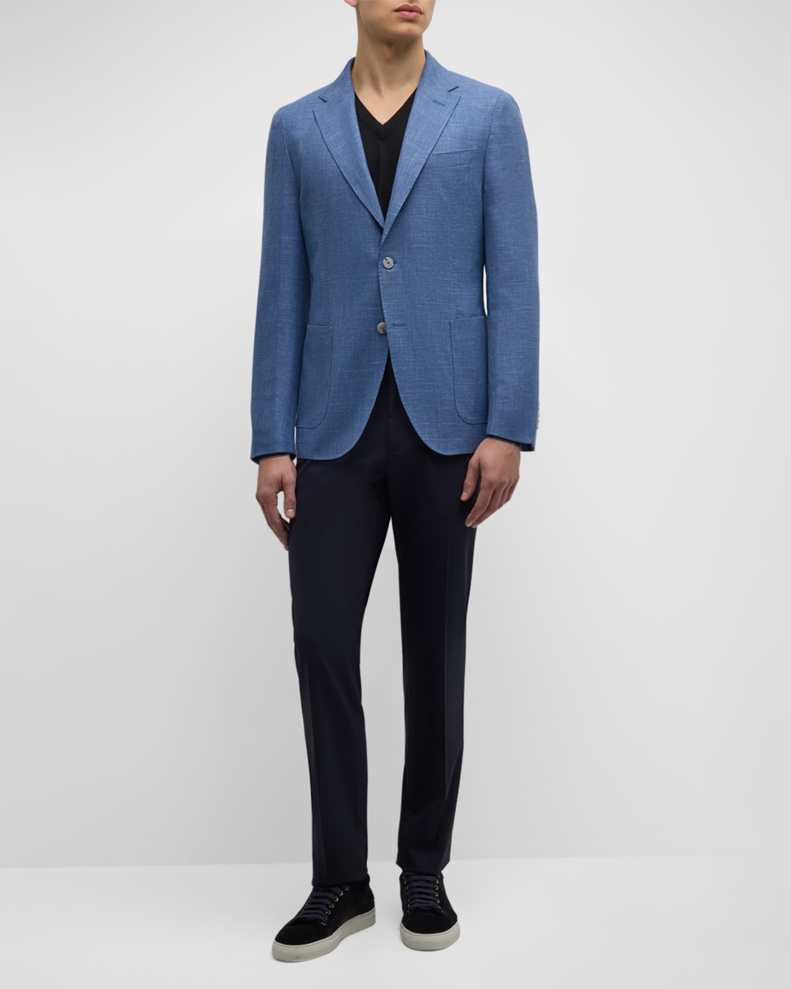 BOSS Camel Men's Wool-Silk Nailhead Two-Button Sport Coat | Neiman Marcus