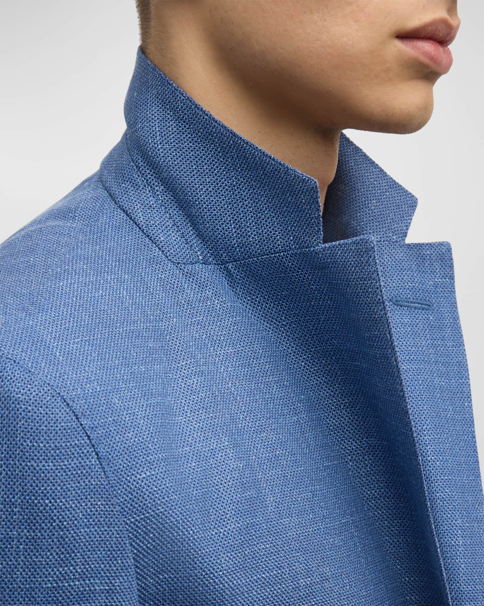 BOSS Camel Men's Wool-Silk Nailhead Two-Button Sport Coat | Neiman Marcus