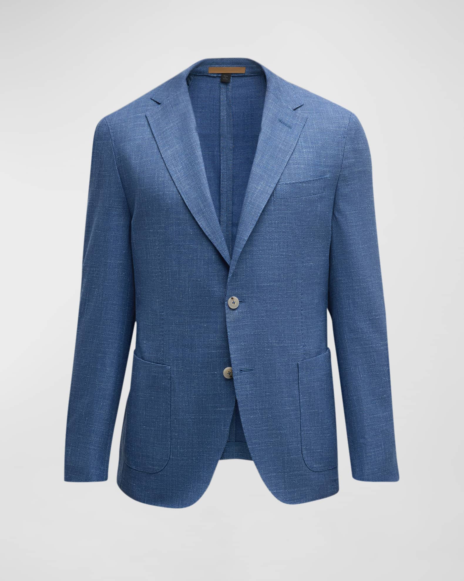 BOSS Camel Men's Wool-Silk Nailhead Two-Button Sport Coat | Neiman Marcus