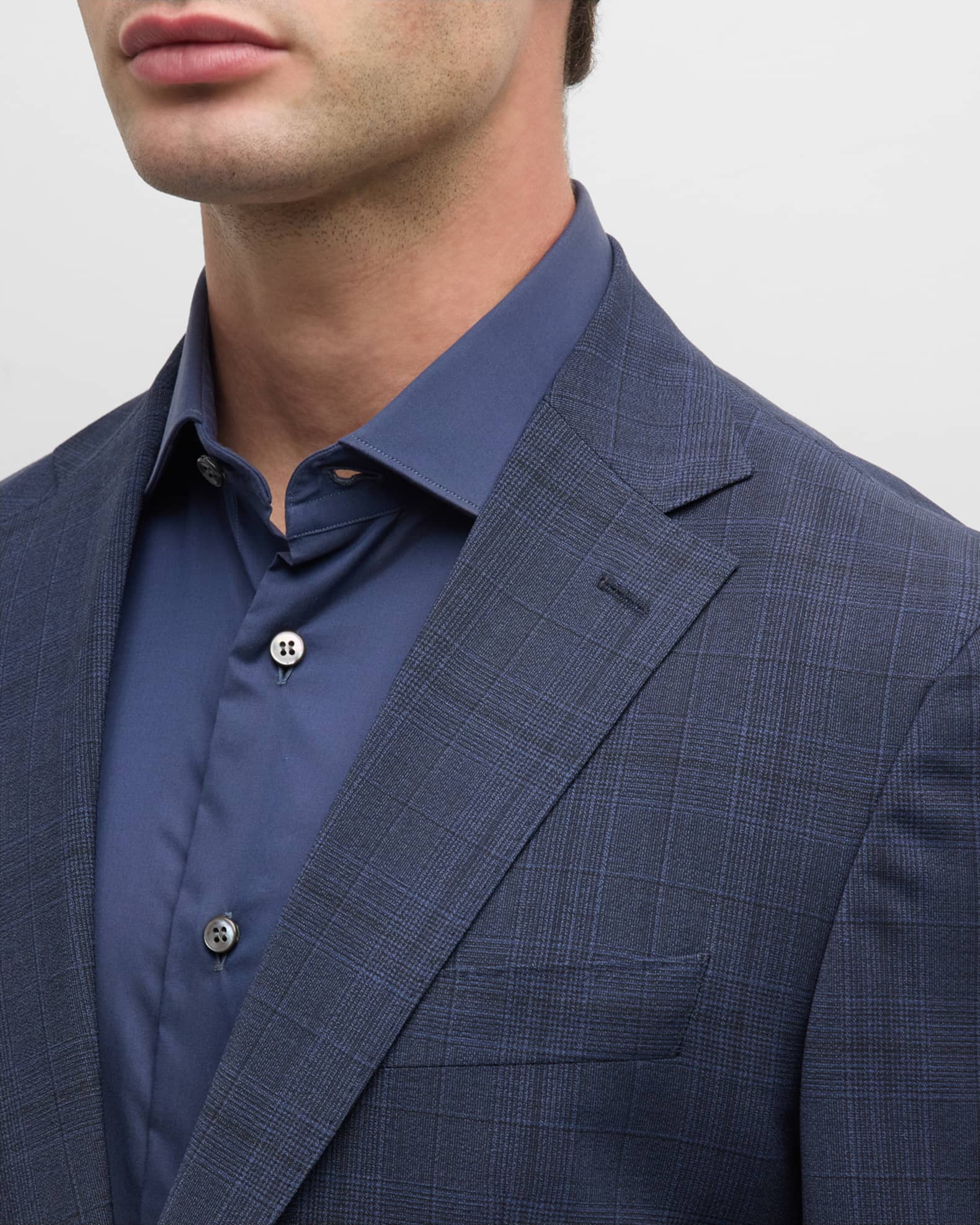 BOSS Men's Modern-Fit Cotton Check Suit | Neiman Marcus