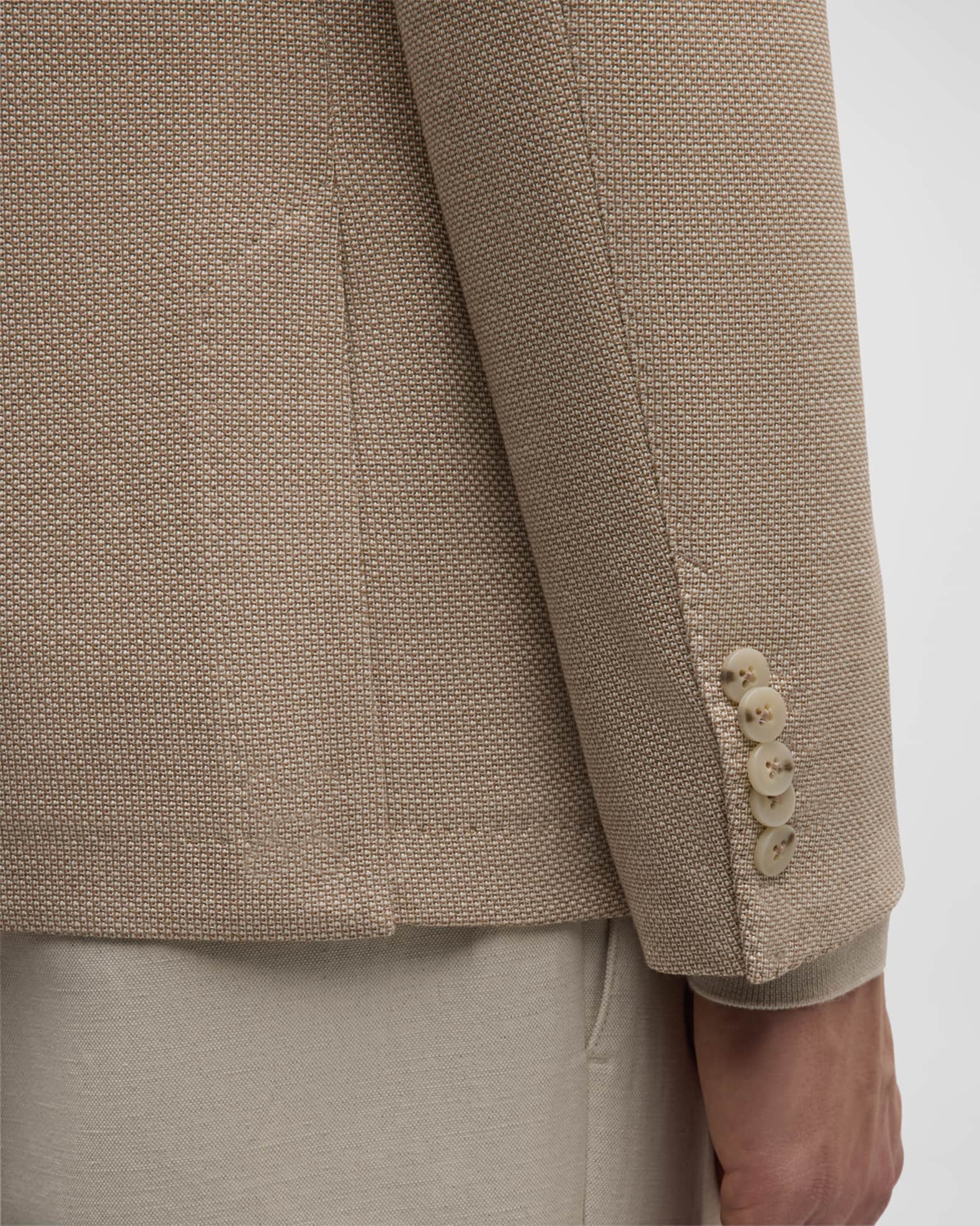 BOSS Camel Men's Silk-Wool Woven Two-Button Sport Coat | Neiman Marcus