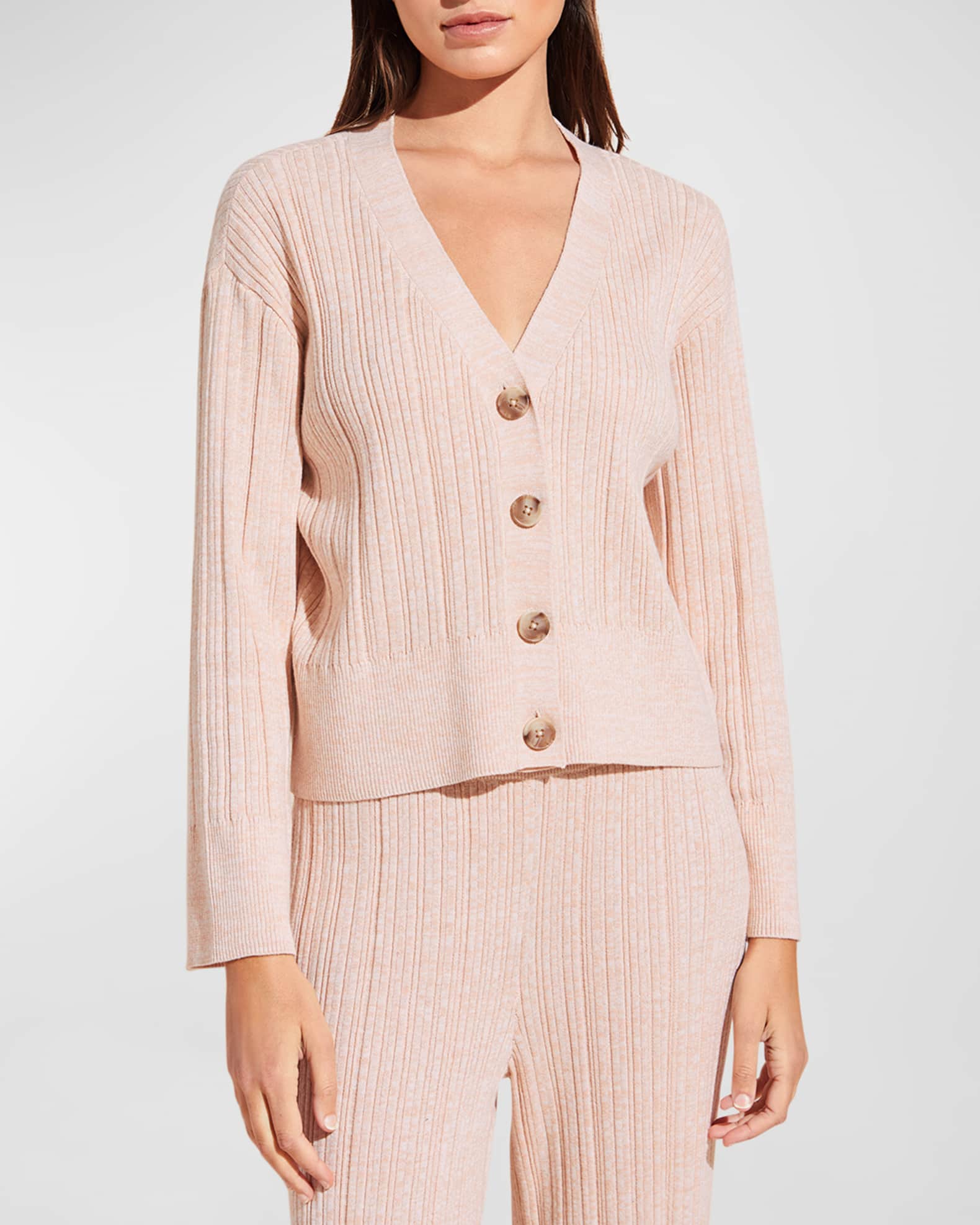 Eberjey Infinite Ribbed Button-Down Cardigan | Neiman Marcus