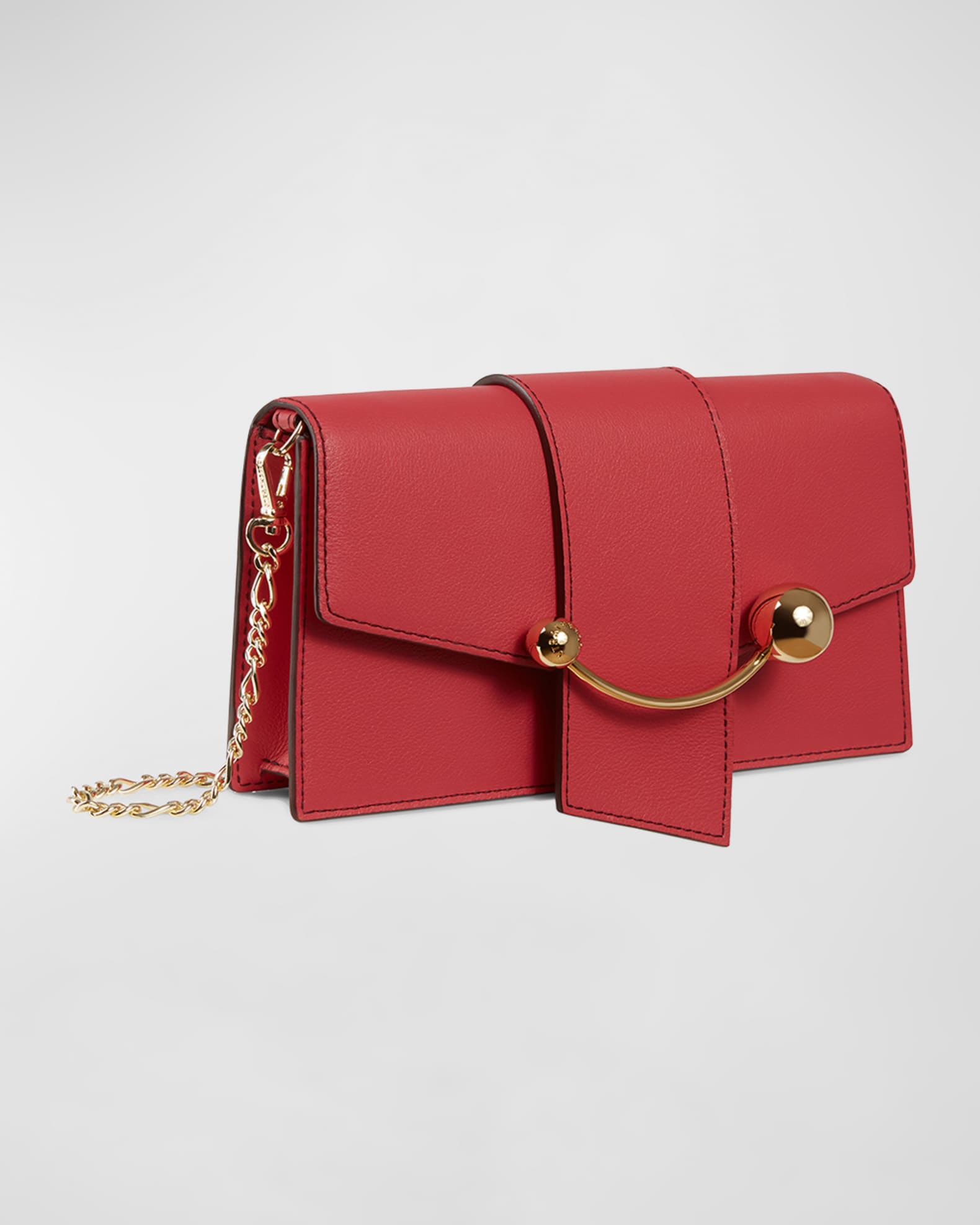 STRATHBERRY Crescent Leather Wallet on Chain | Neiman Marcus