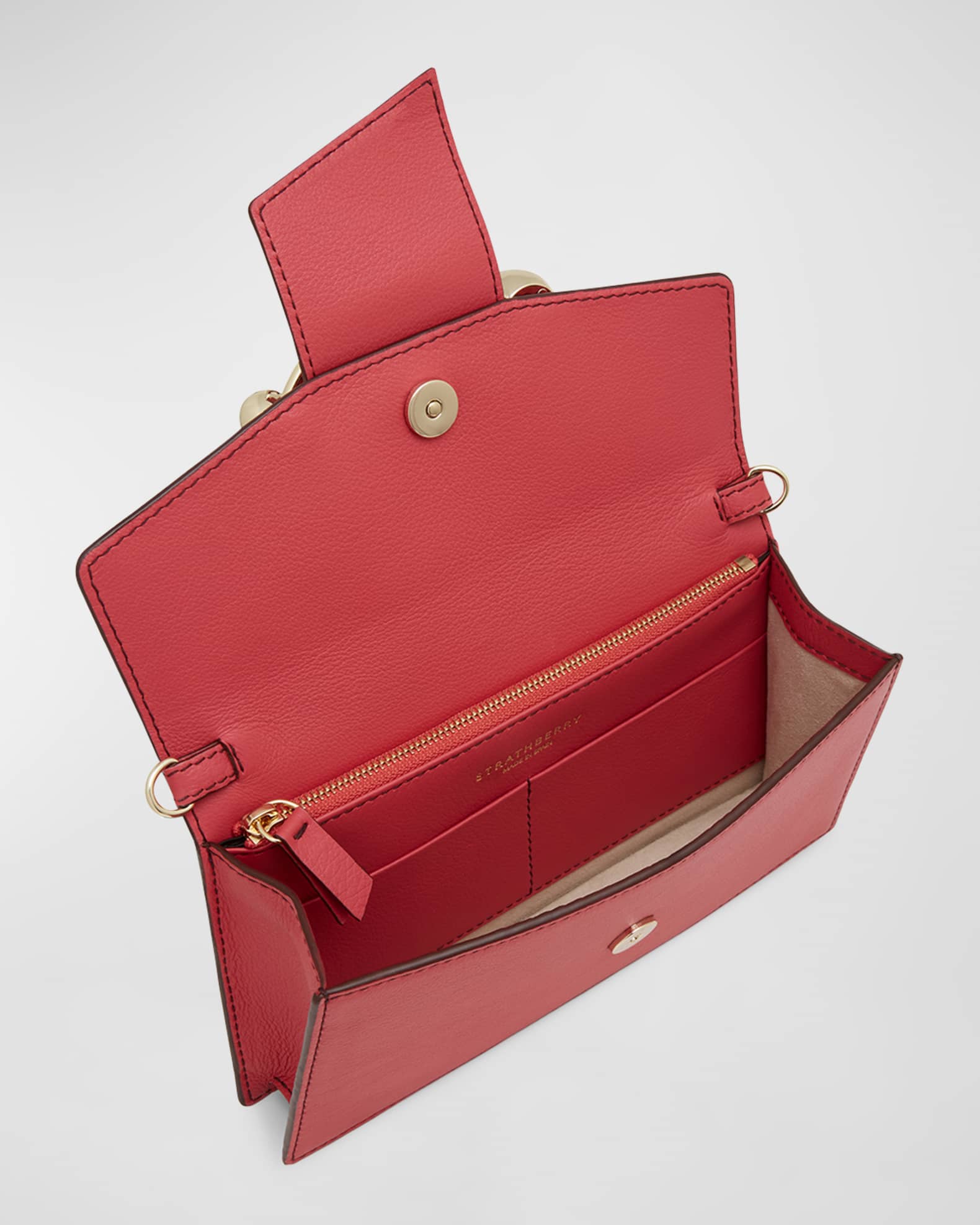 STRATHBERRY Crescent Leather Wallet on Chain | Neiman Marcus