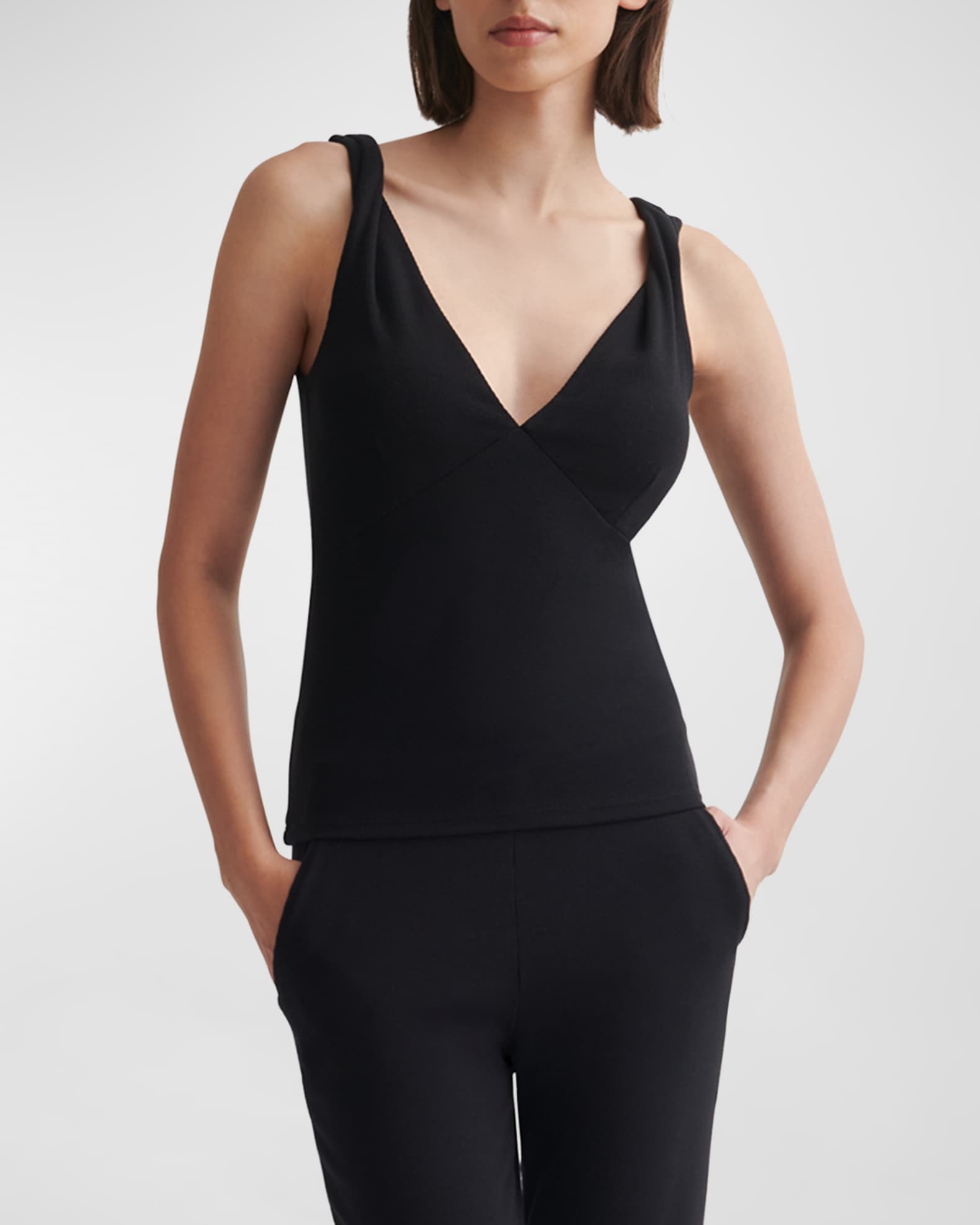 Skin Nicole Twist-Strap V-Neck Top | Neiman Marcus