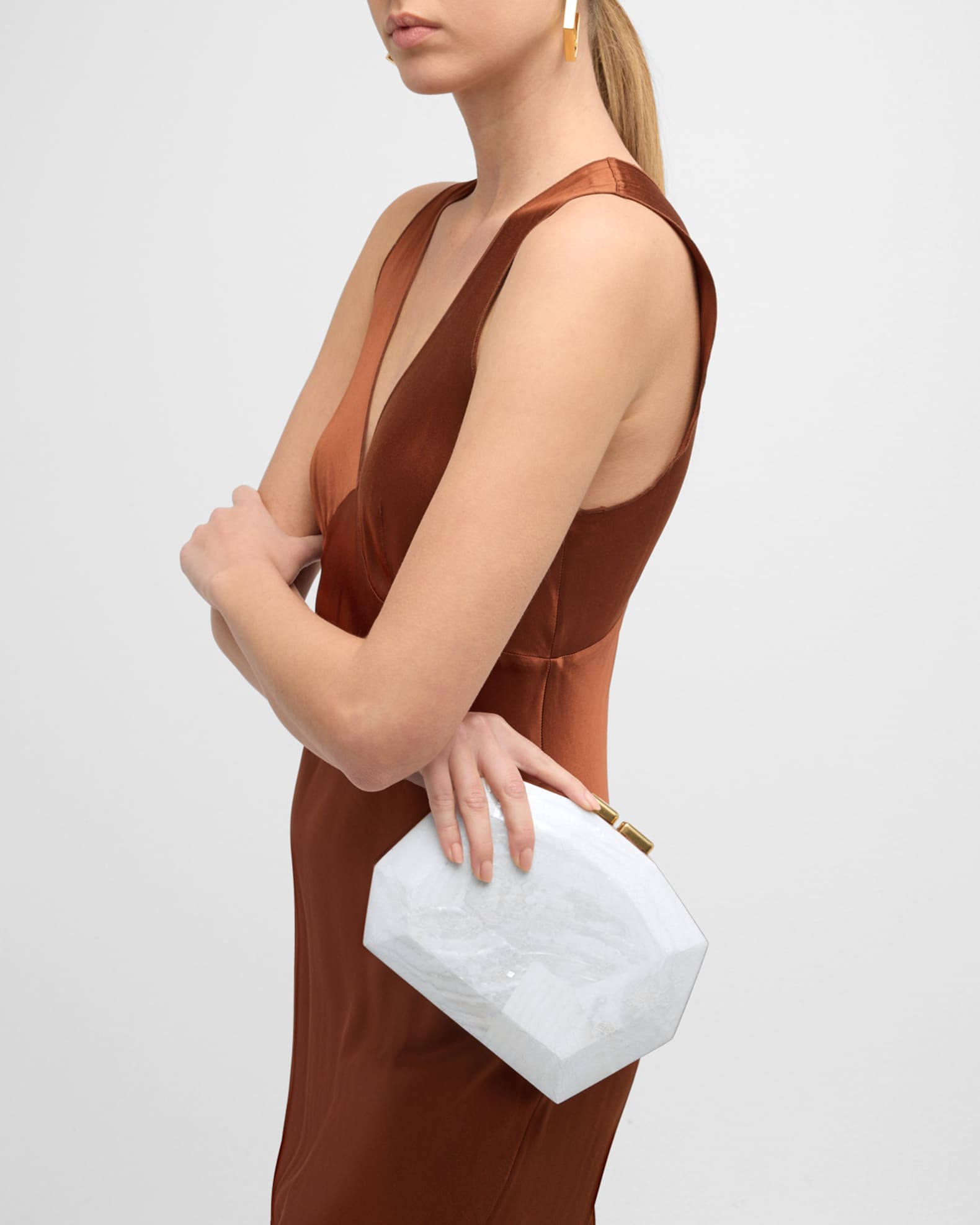 Rafe Meagan Faceted Shell Clutch Bag | Neiman Marcus
