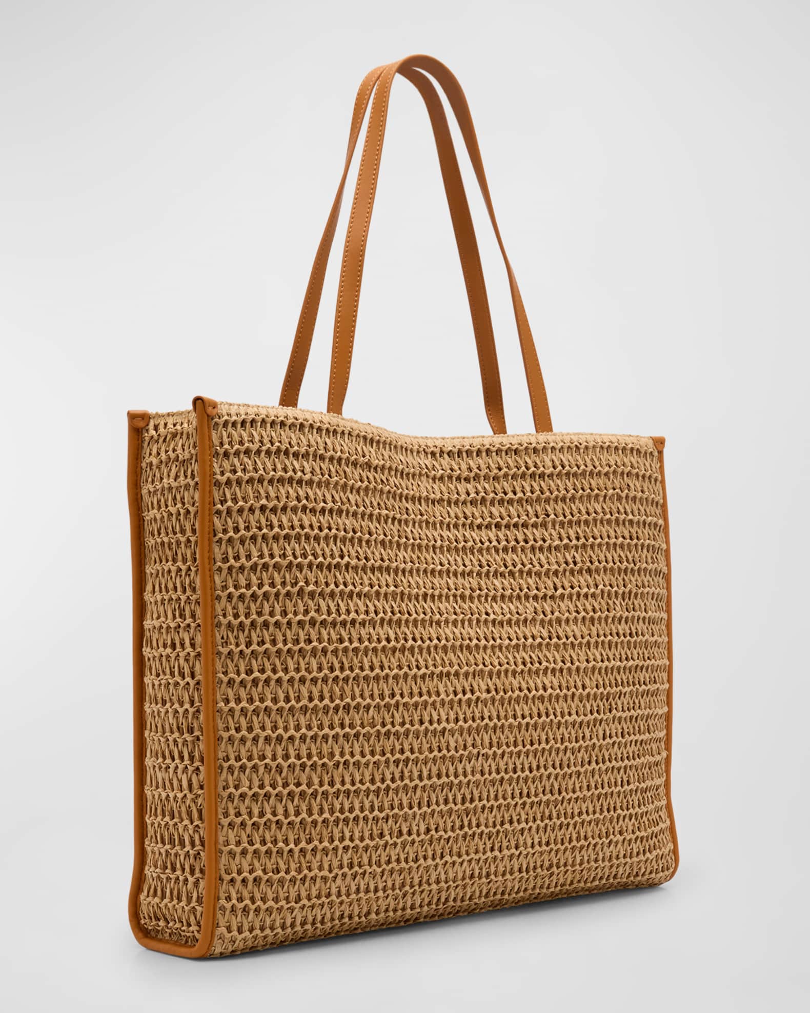 SIMONMILLER Logo Embroidered Straw Tote Bag | Neiman Marcus