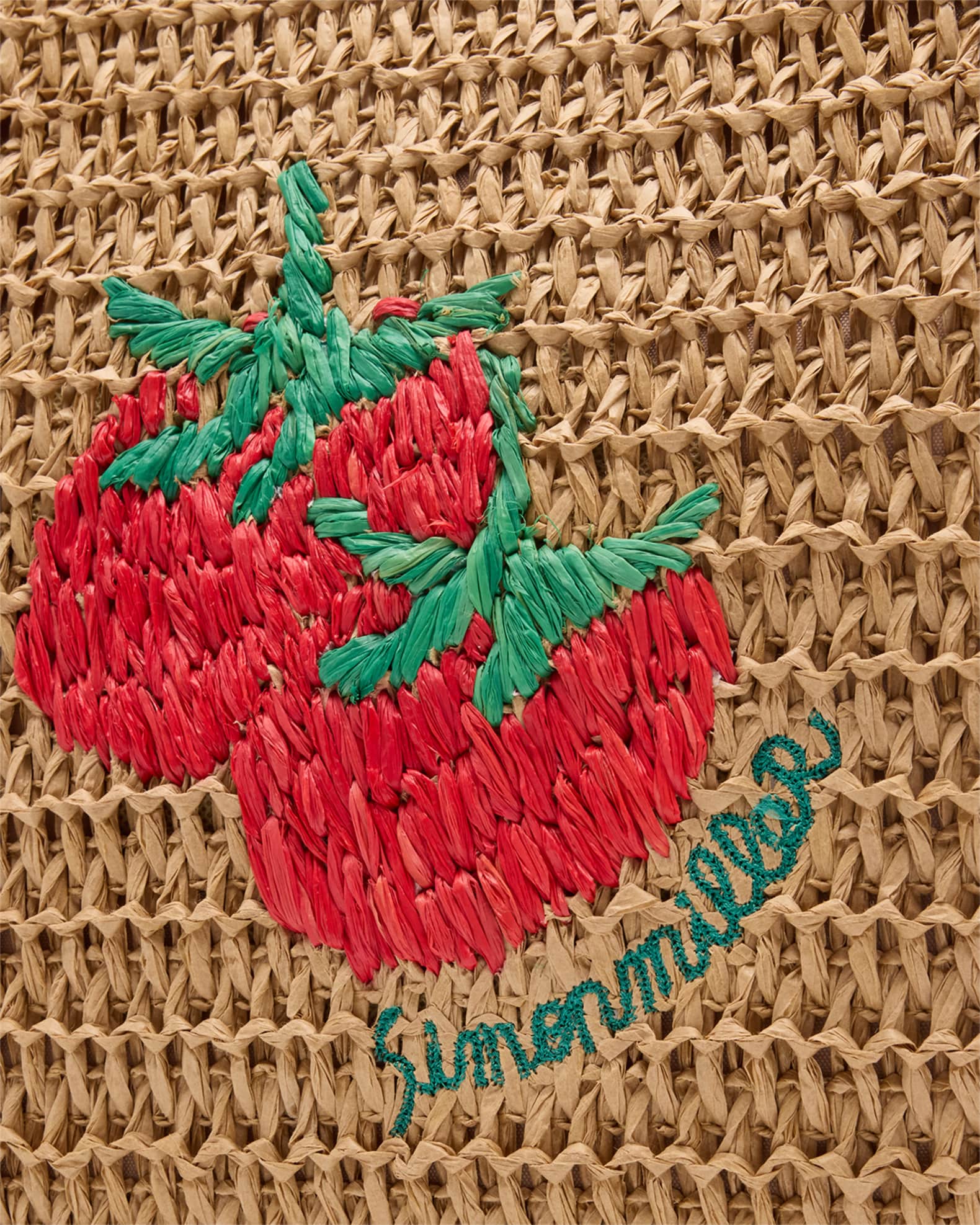 SIMONMILLER Logo Embroidered Straw Tote Bag | Neiman Marcus