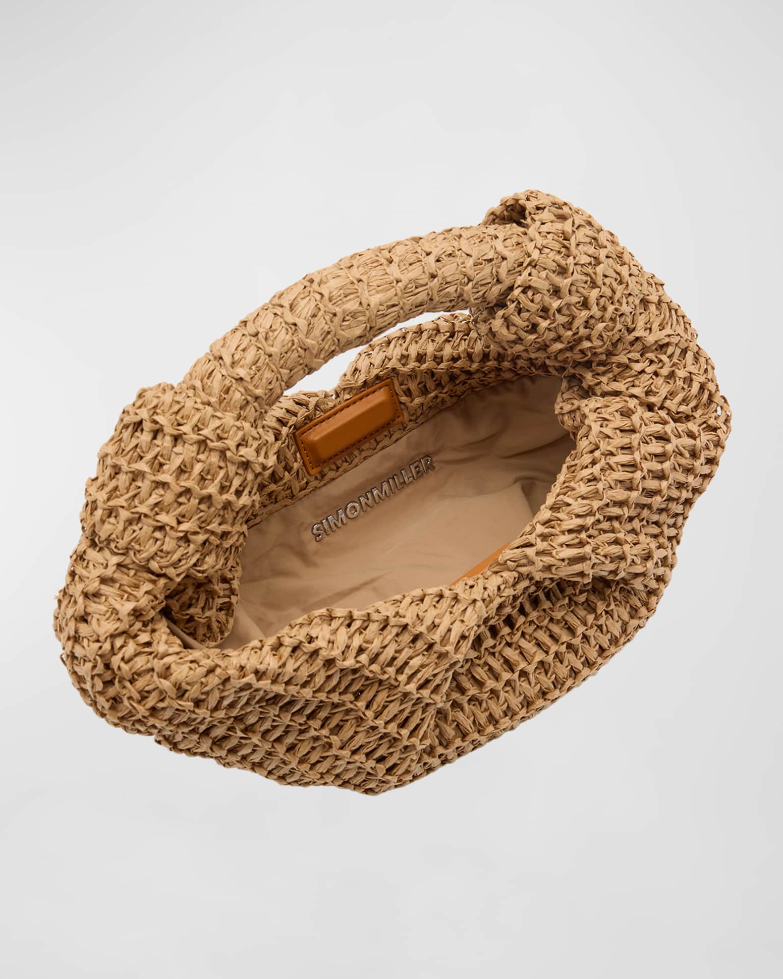 SIMONMILLER Lopsy Knot Straw Top-Handle Bag | Neiman Marcus