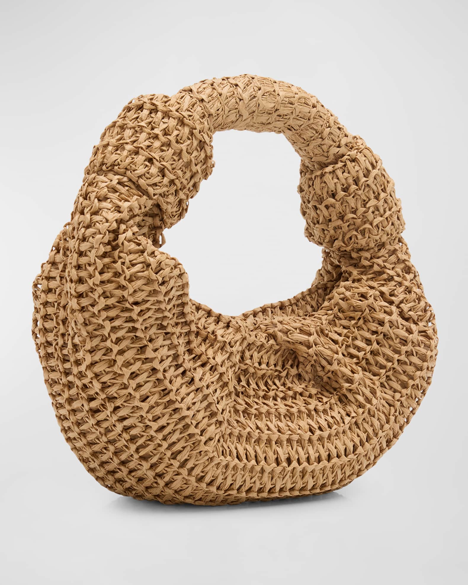 SIMONMILLER Lopsy Knot Straw Top-Handle Bag | Neiman Marcus