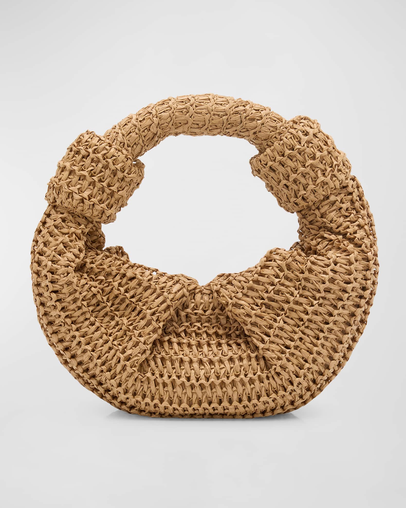 SIMONMILLER Lopsy Knot Straw Top-Handle Bag | Neiman Marcus