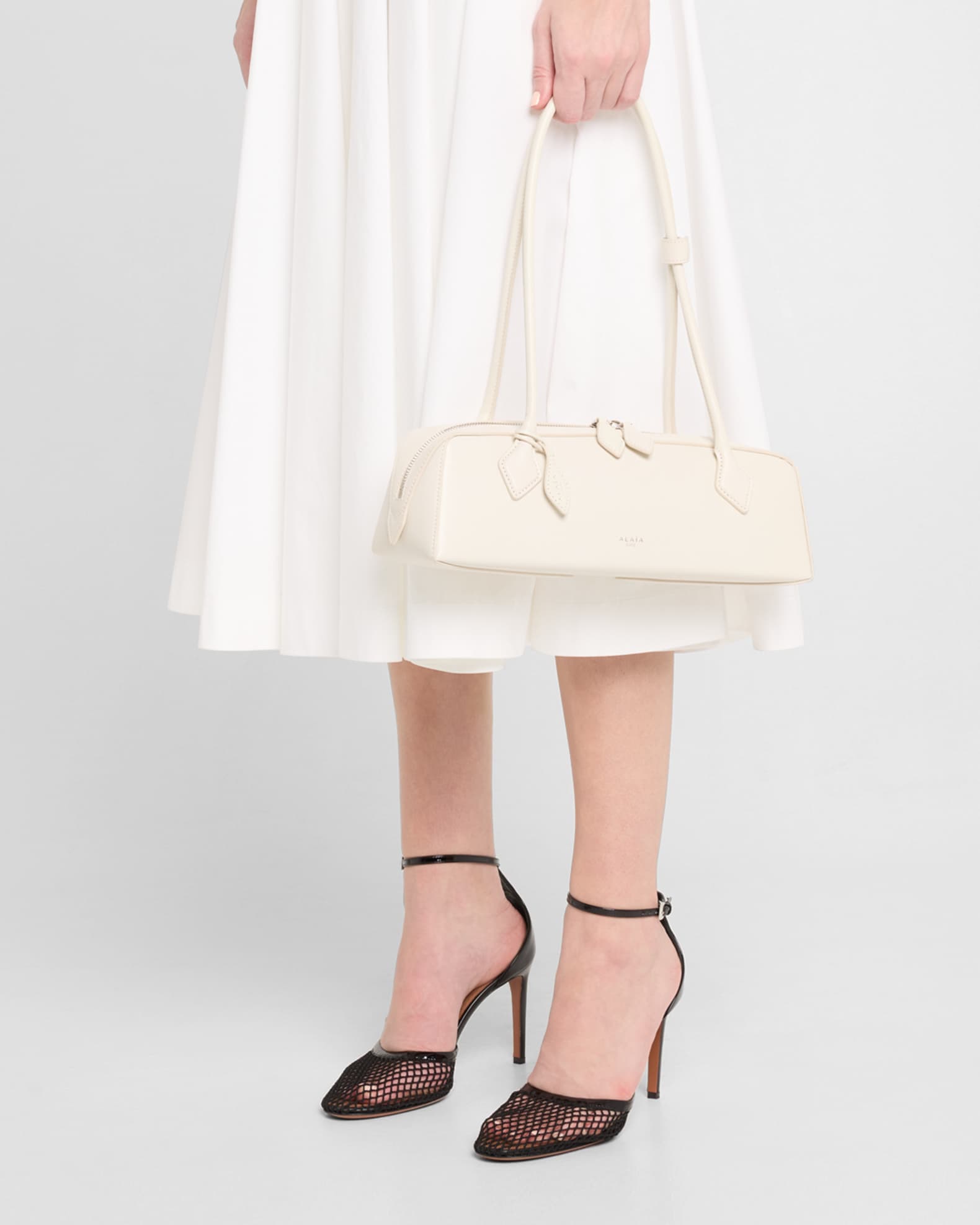 ALAIA Le Teckel Medium Shoulder Bag in Goatskin | Neiman Marcus