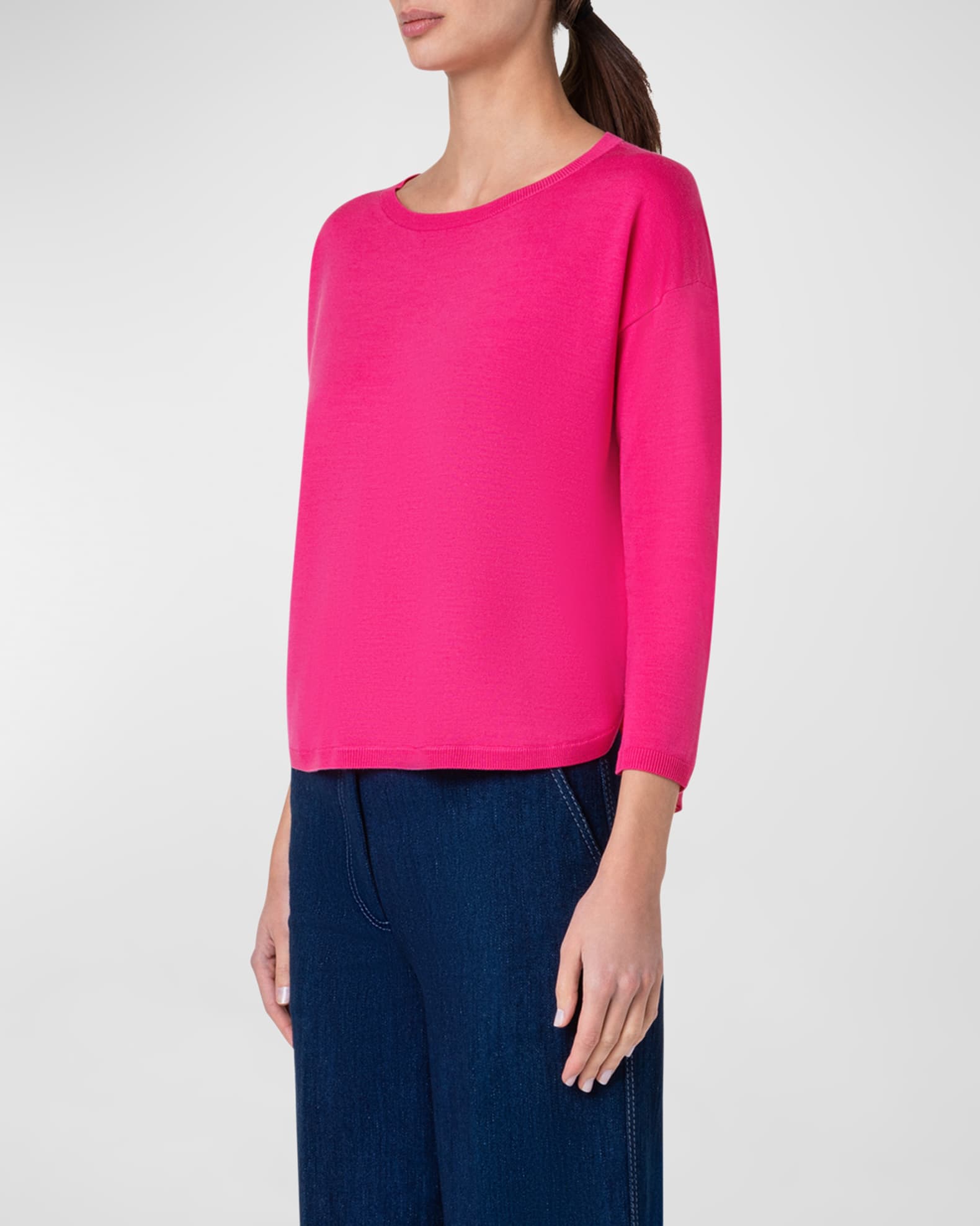 Akris punto Merino Wool Signature Knit Sweater | Neiman Marcus
