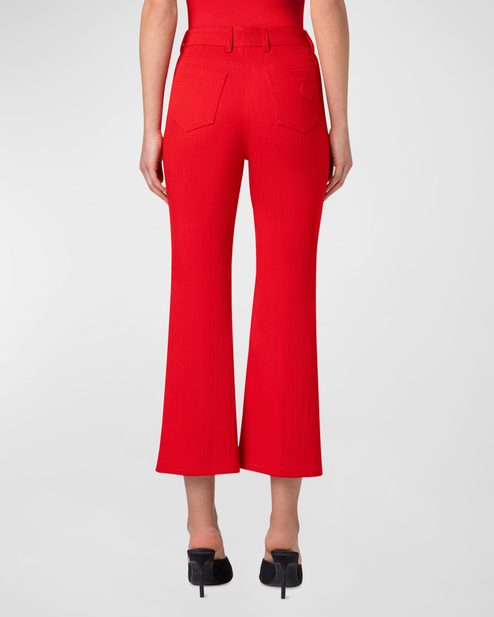 Akris punto Cali Mid-Rise Stretch Cotton Denim Kick Flare Crop Pants ...