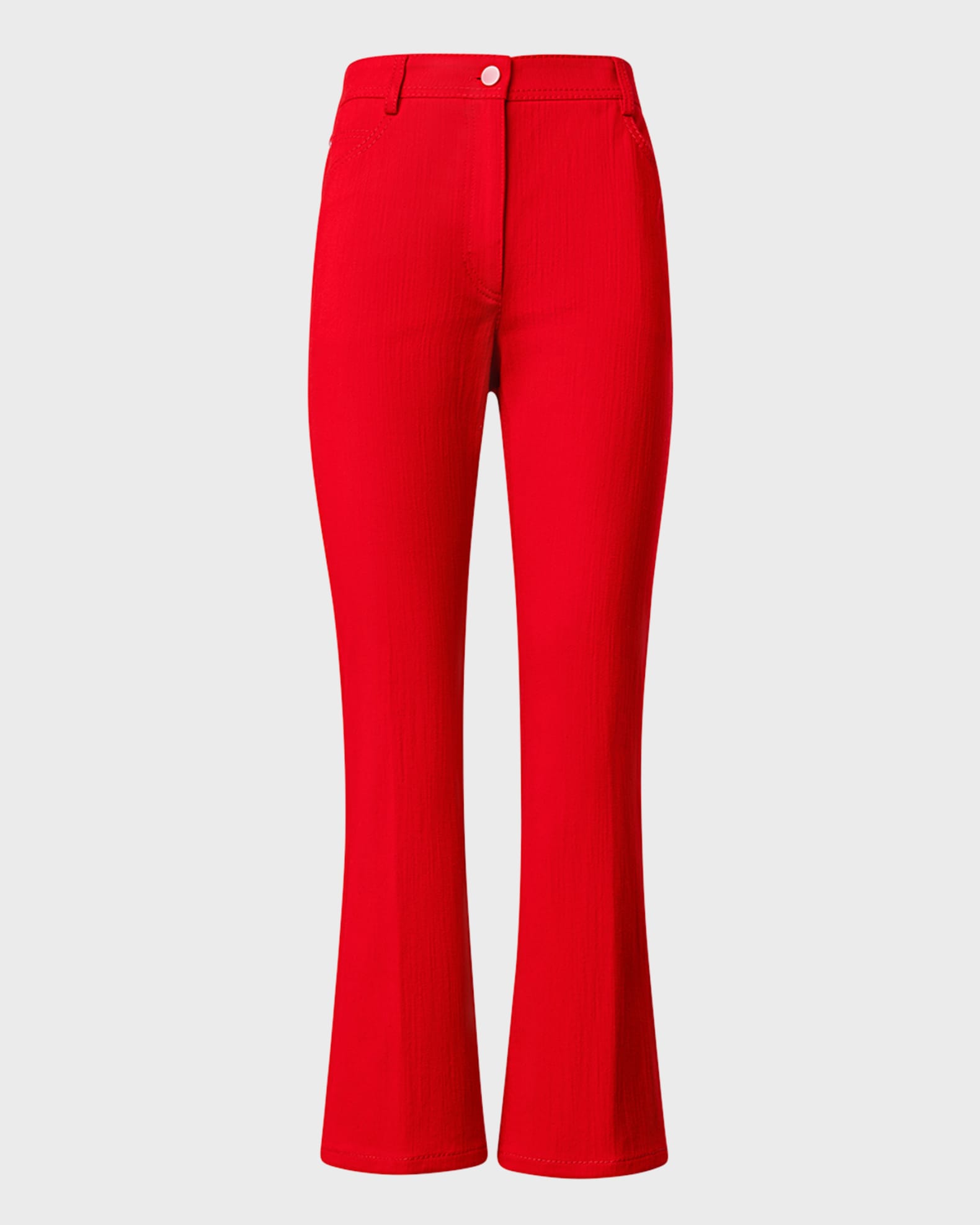 Akris punto Cali Mid-Rise Stretch Cotton Denim Kick Flare Crop Pants ...