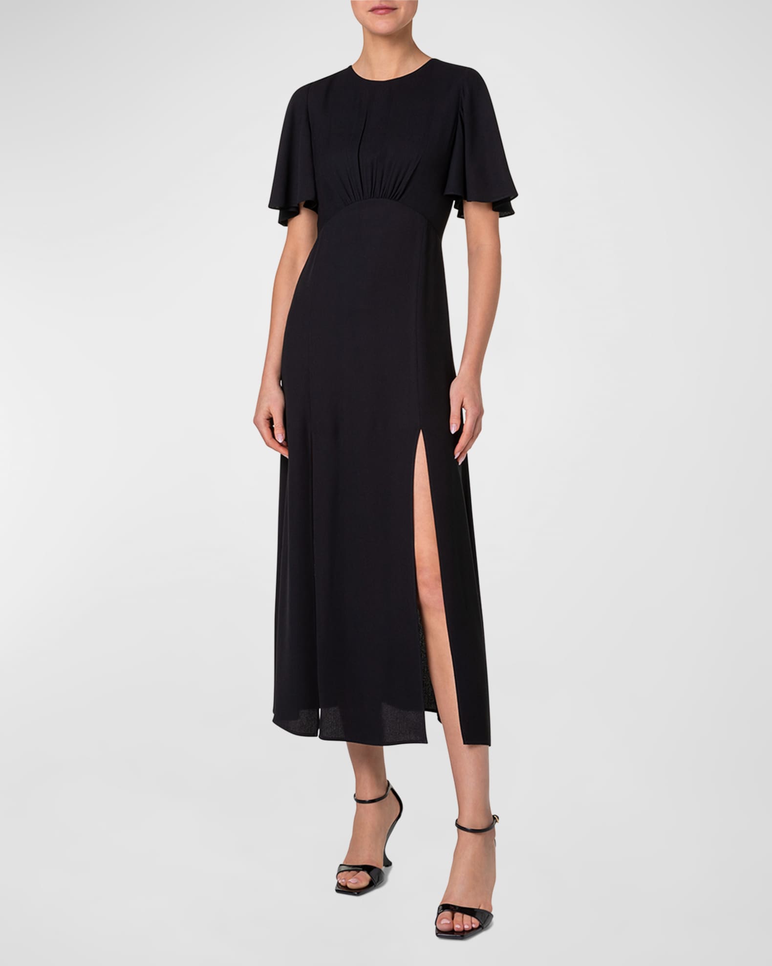 Akris punto Moss Crepe Midi Dress with Half Circle Waistline | Neiman ...