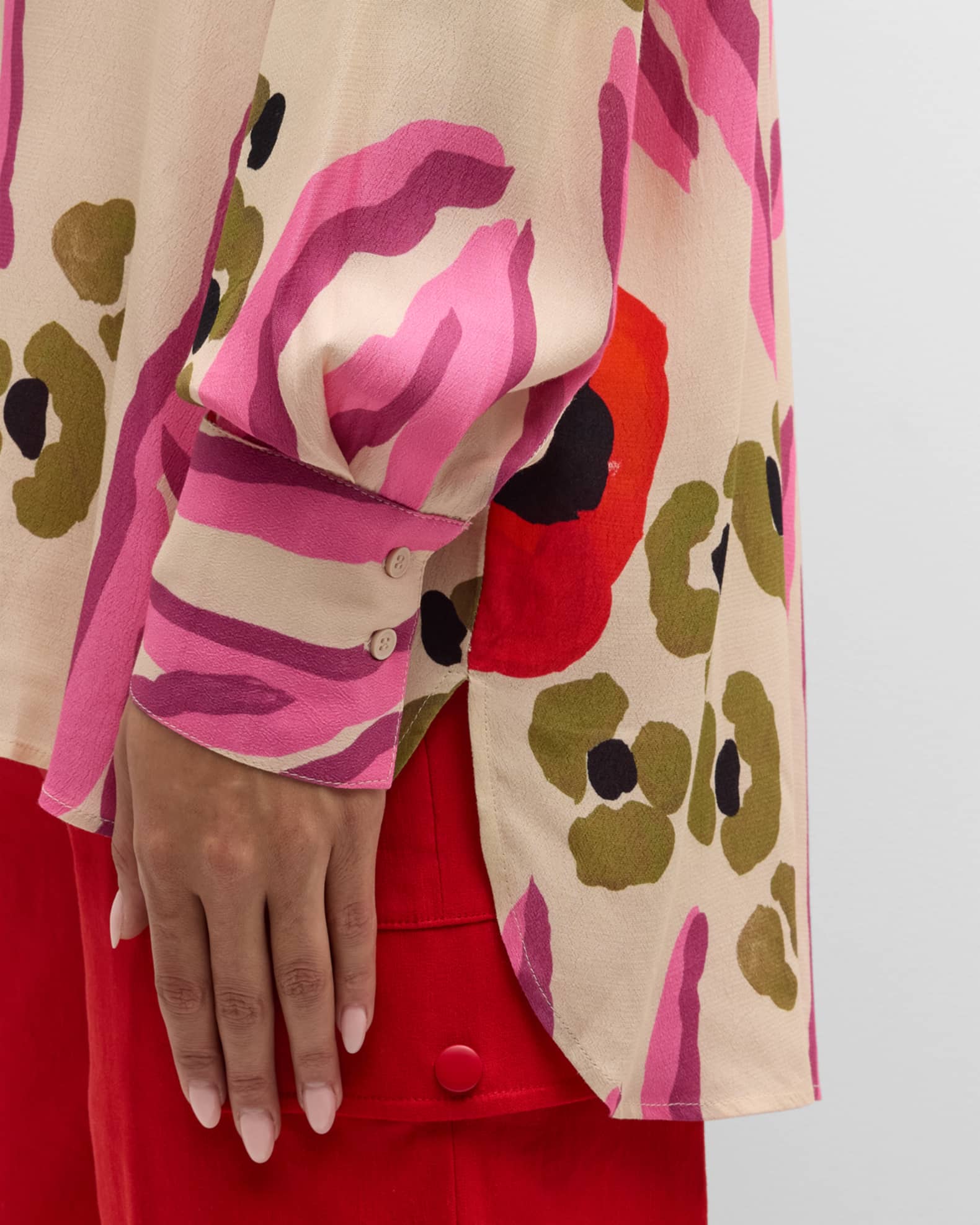 Essentiel Antwerp Famsel Oversized Floral Button-Front Shirt | Neiman ...