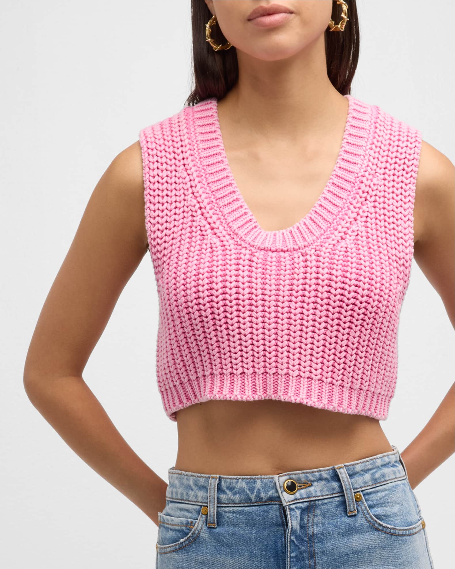 PISTOLA Cora Cropped Sweater Tank Top | Neiman Marcus