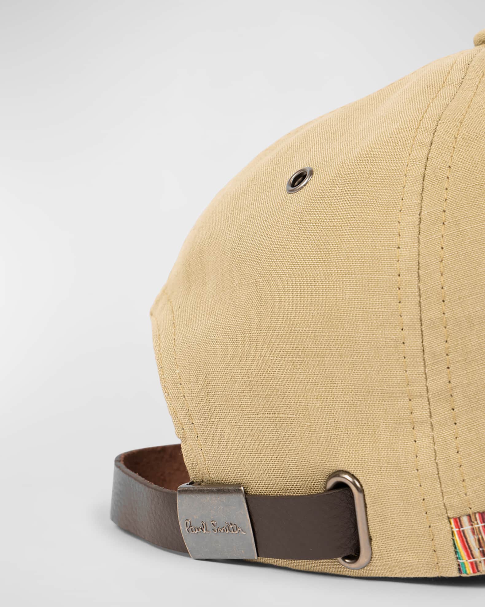 Paul Smith Men's Linen Baseball Cap with Stripe Trim | Neiman Marcus