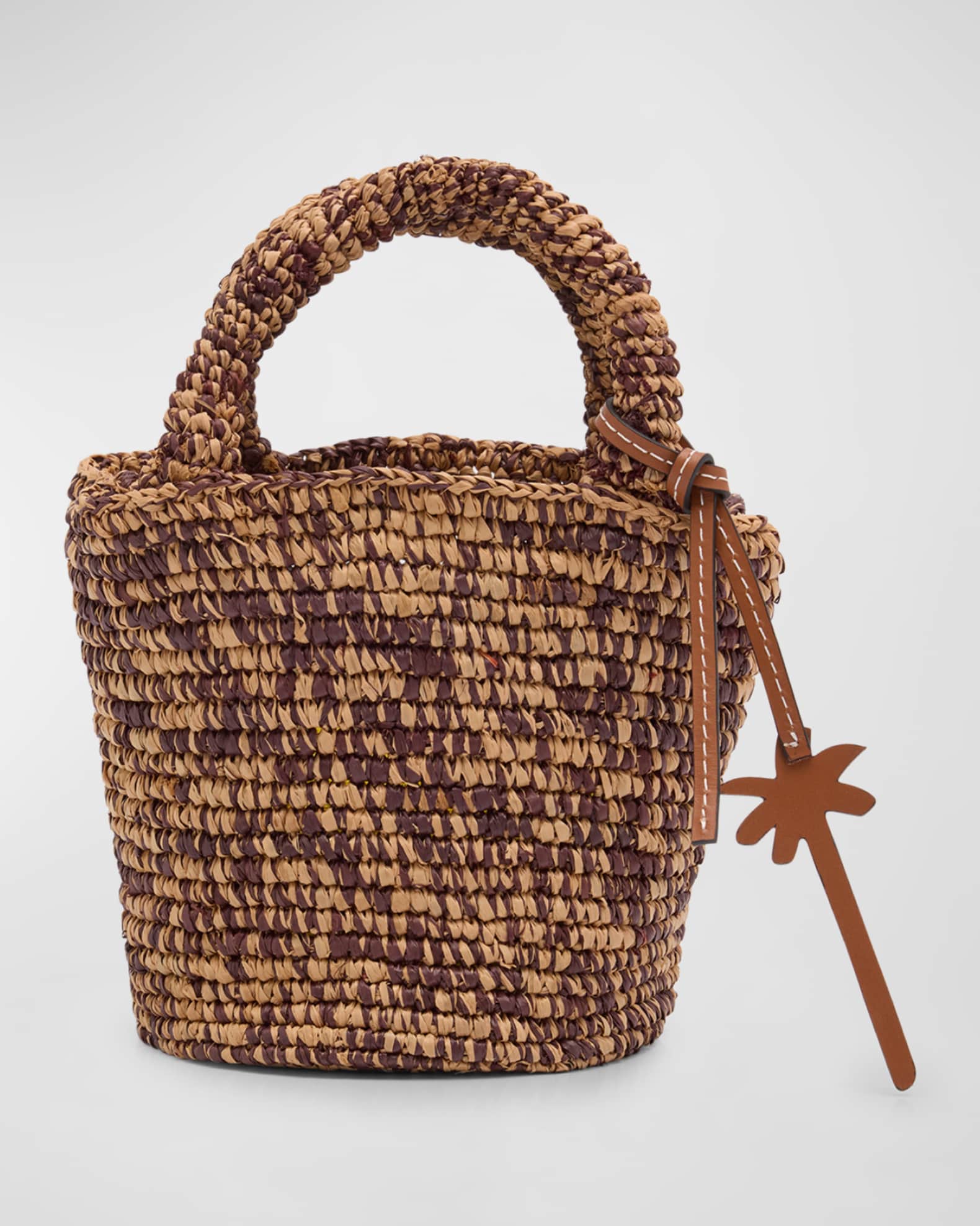 Manebi Mini Summer Raffia Top-Handle Bag | Neiman Marcus