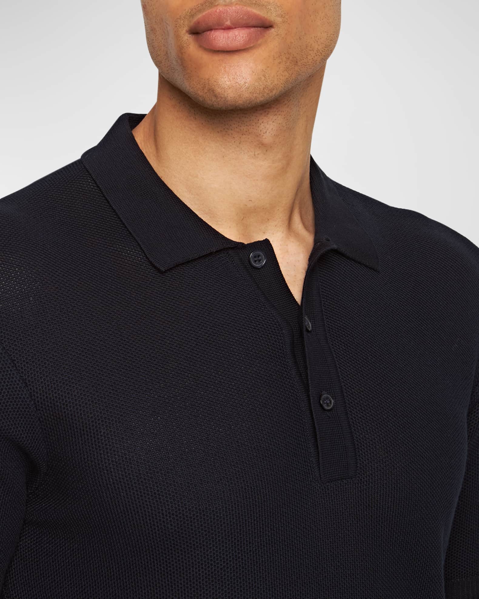 Orlebar Brown Men's Maranon Mercerized Waffle Stitch Polo Shirt ...