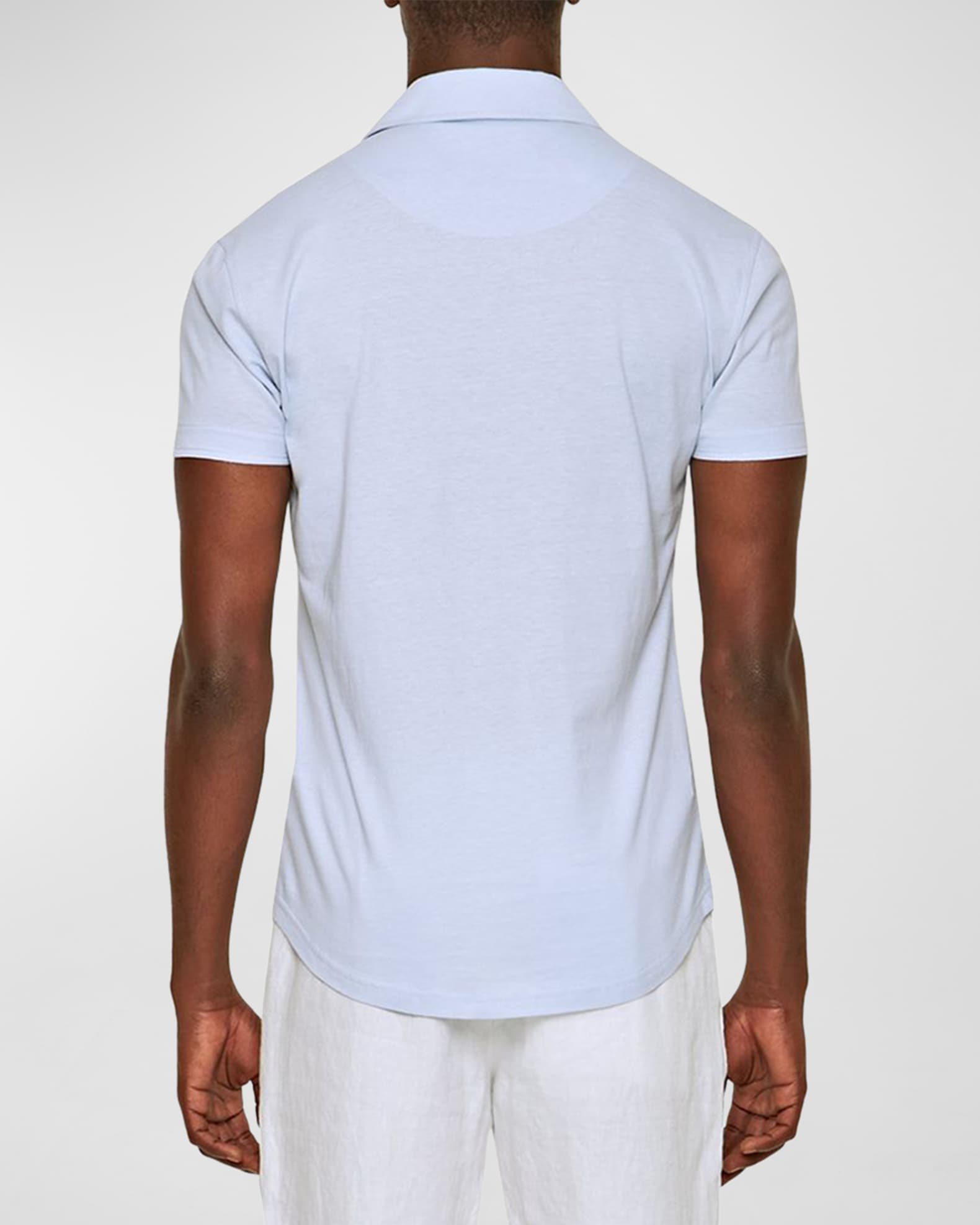 Orlebar Brown Men's Sebastian Cotton-Silk Polo Shirt | Neiman Marcus