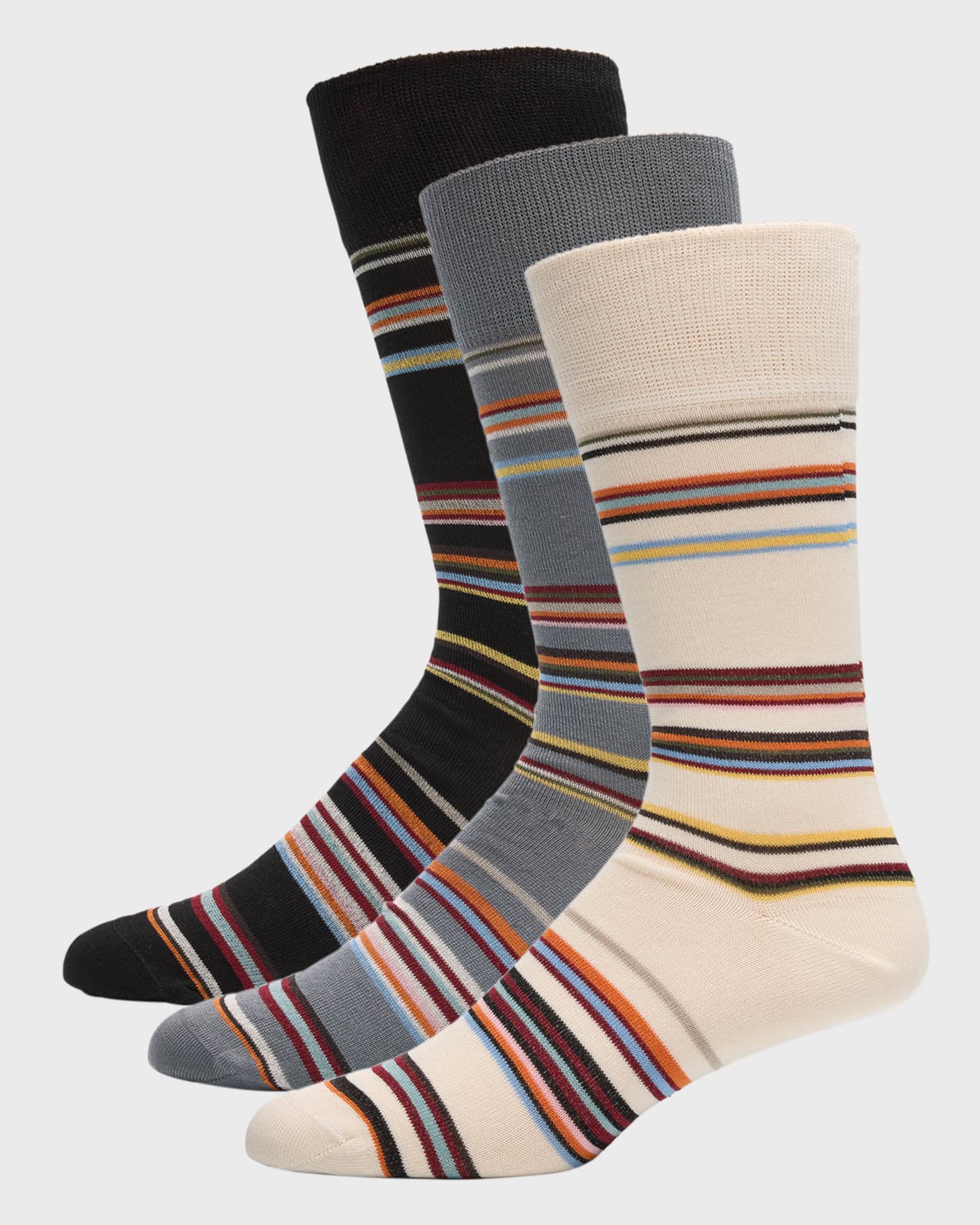 Paul Smith Men's Signature Stripe 3-Pack Crew Socks | Neiman Marcus