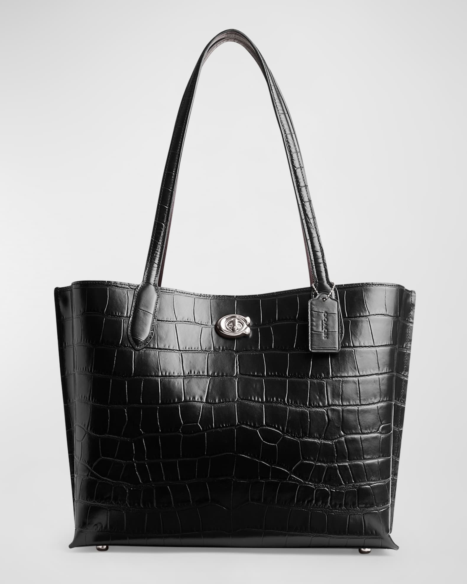 Coach Willow Croc-Embossed Leather Tote Bag | Neiman Marcus