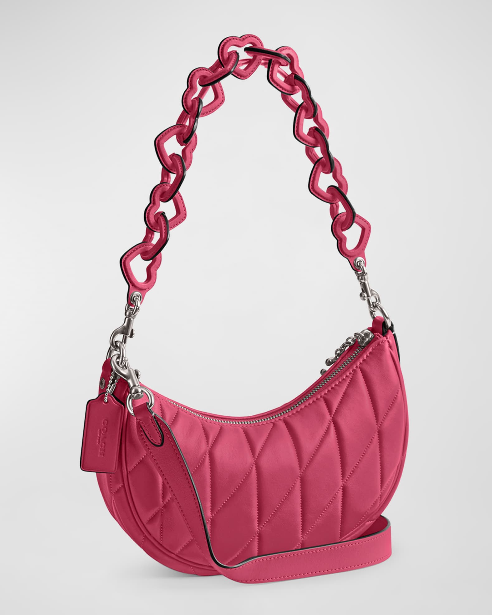 Coach Mira Quilted Pillow Leather Shoulder Bag with Heart Strap ...