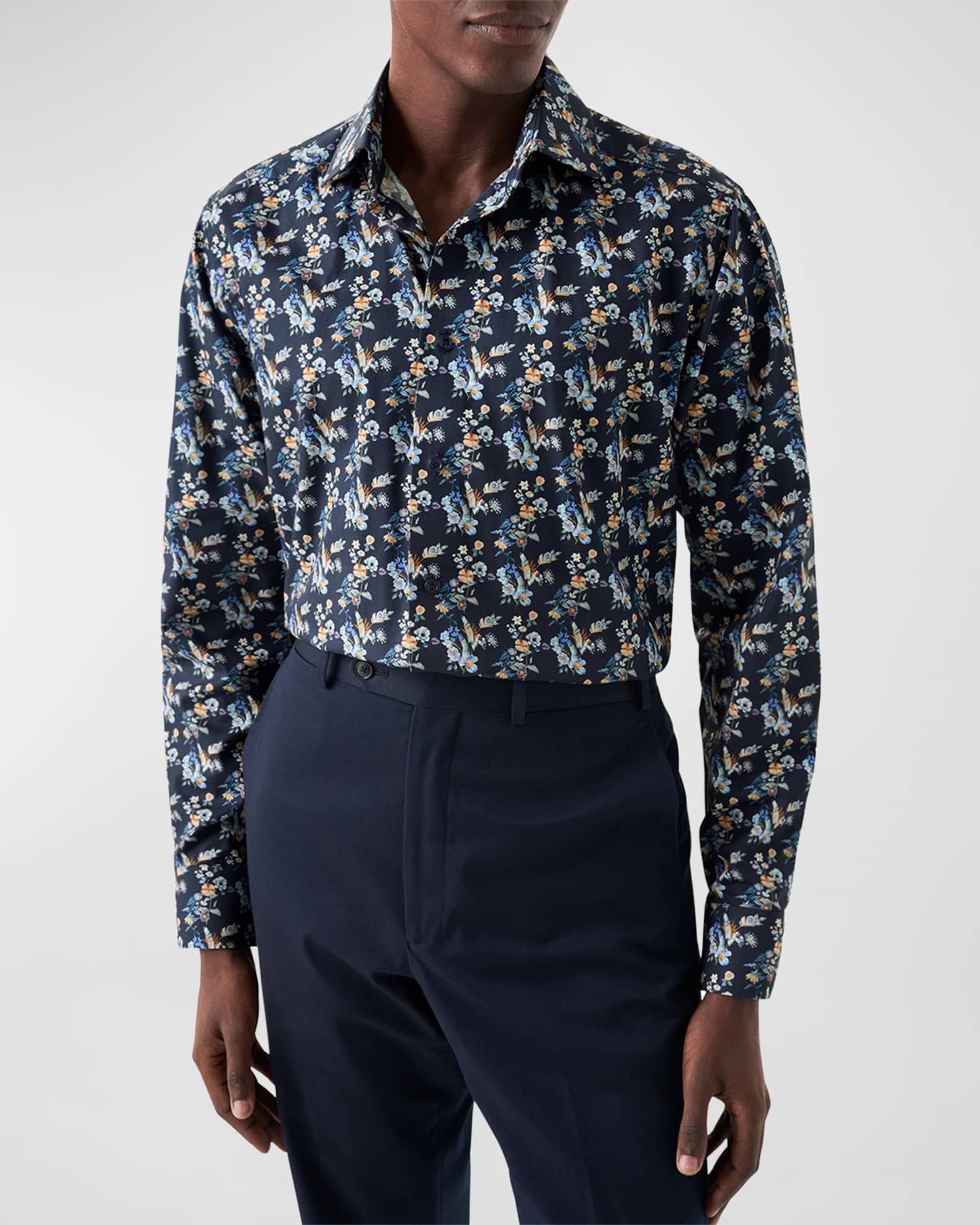 Eton Men's Contemporary Fit Floral Print Shirt | Neiman Marcus
