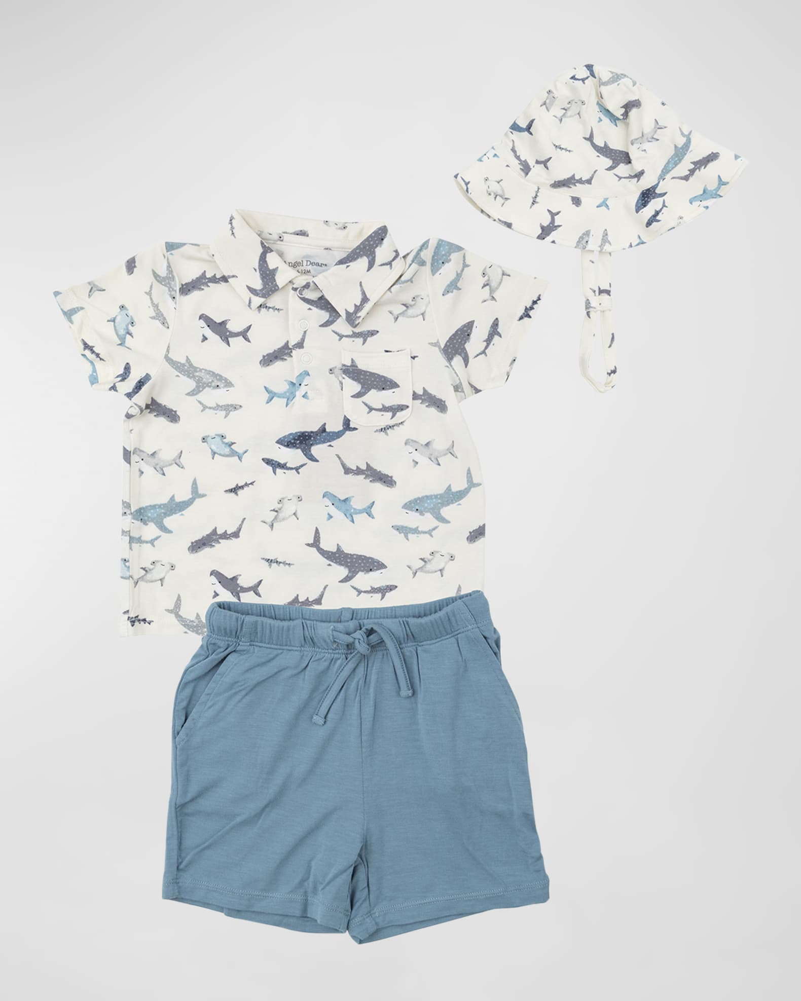Angel Dear Boy's Sharks Printed 3-Piece Set, Size 6M-24M | Neiman Marcus
