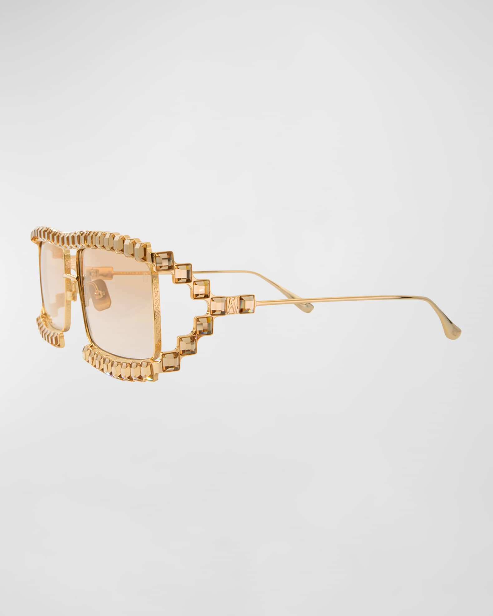 Anna-Karin Karlsson Crystal Boo Titanium Square-Shaped Aviator ...
