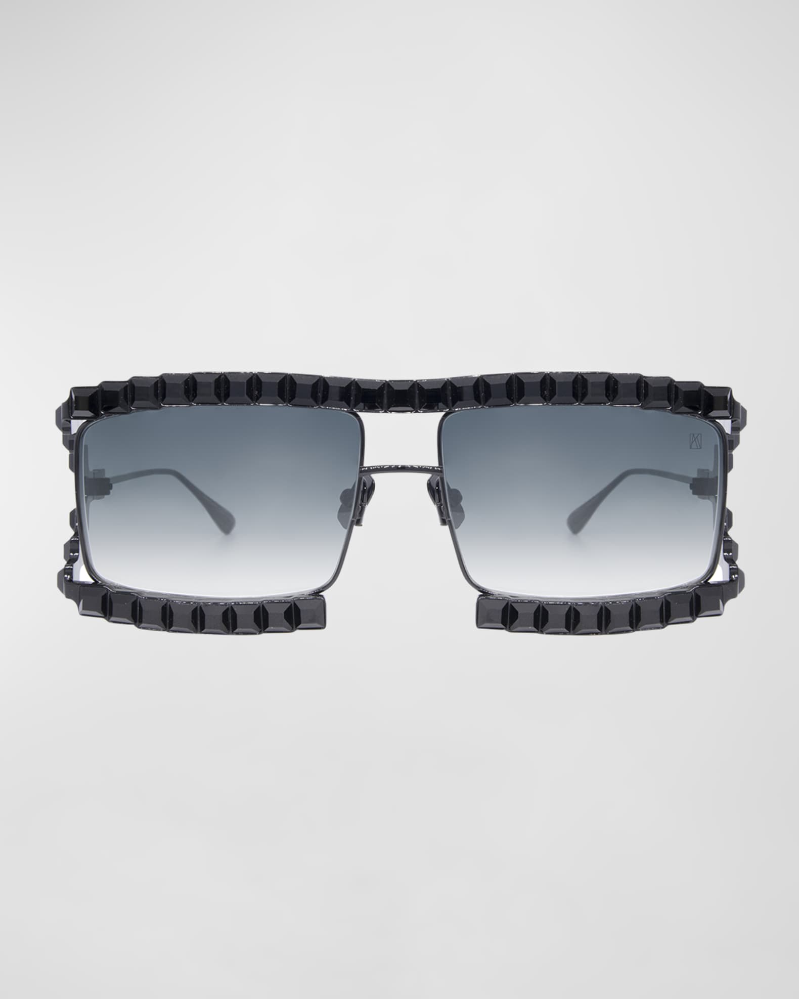 Anna-Karin Karlsson Crystal Boo Black Titanium Aviator Sunglasses ...