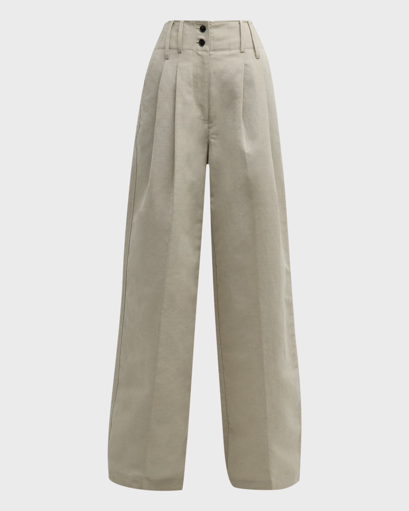 Co High-Rise Pleated Wide-Leg Sack Trousers | Neiman Marcus