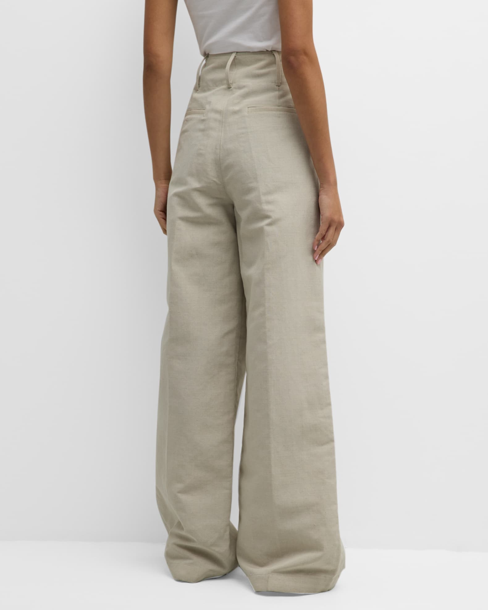 Co High-Rise Pleated Wide-Leg Sack Trousers | Neiman Marcus