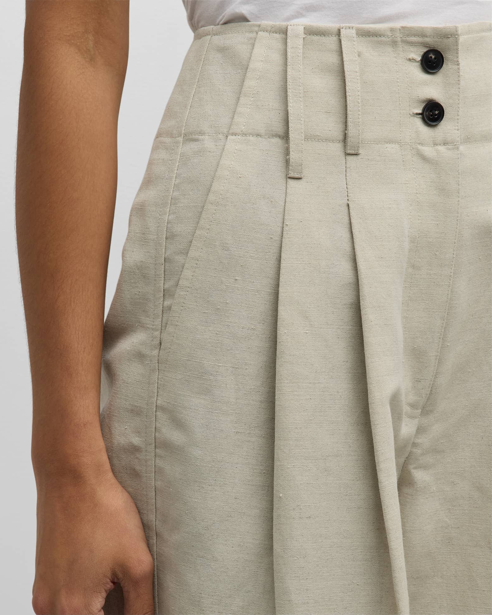 Co High-Rise Pleated Wide-Leg Sack Trousers | Neiman Marcus