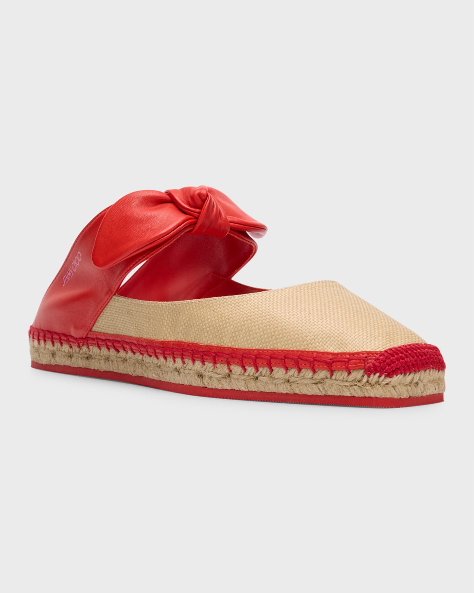 Jimmy Choo Reka Knotted Bow Espadrille Mules | Neiman Marcus