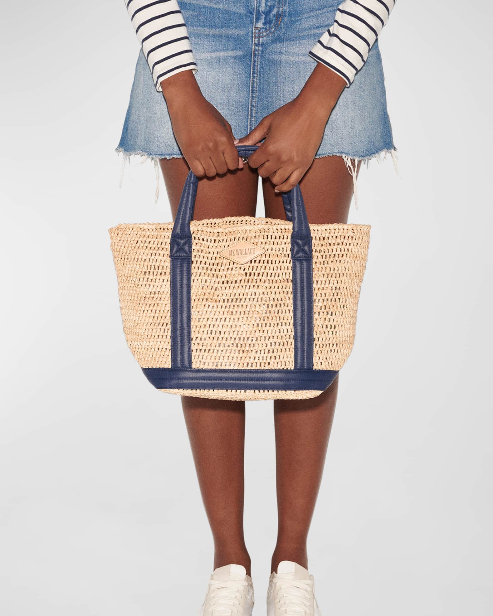 MZ WALLACE Small Raffia Tote Bag | Neiman Marcus