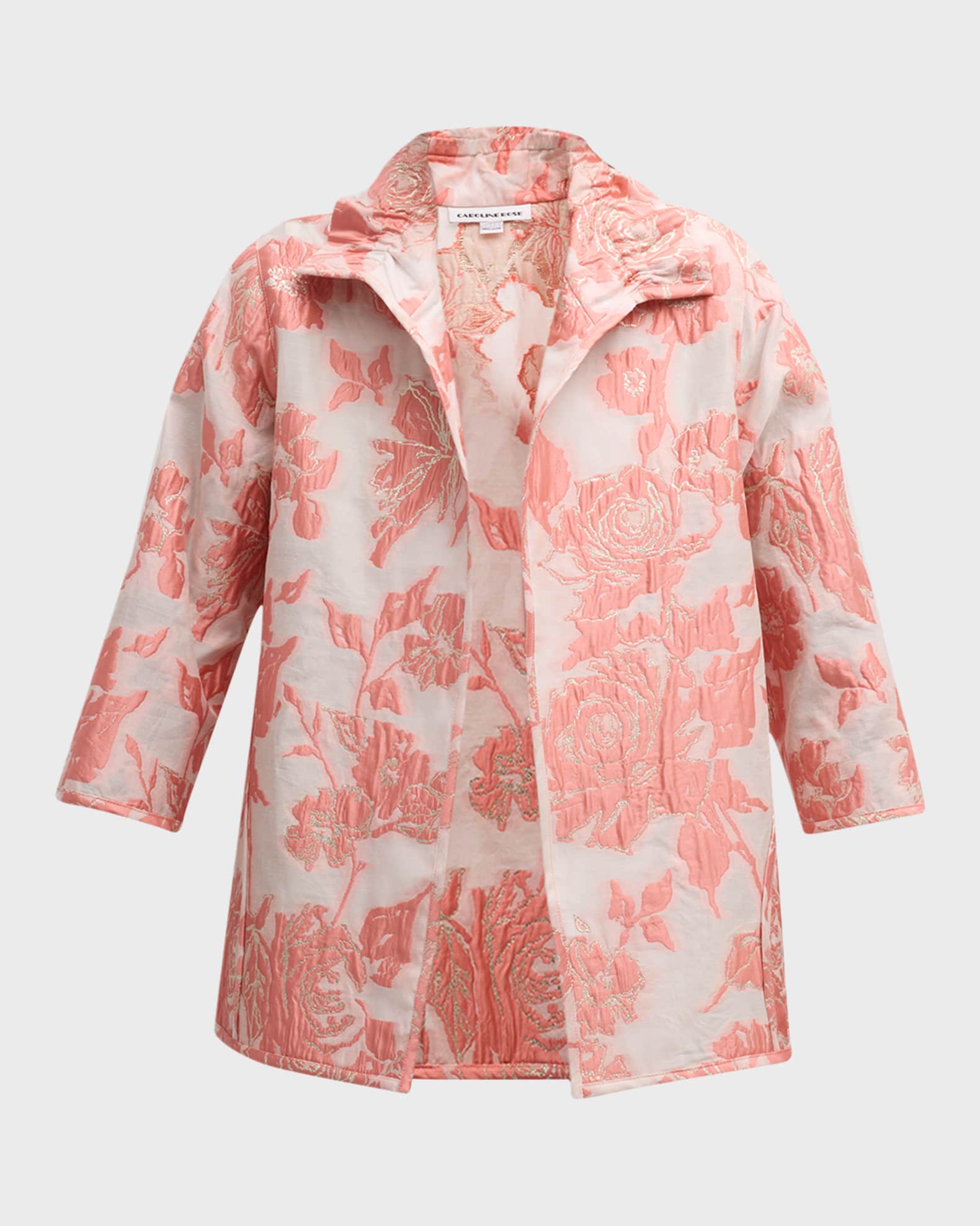 Caroline Rose Carol Rose Metallic Floral Jacquard Jacket | Neiman Marcus