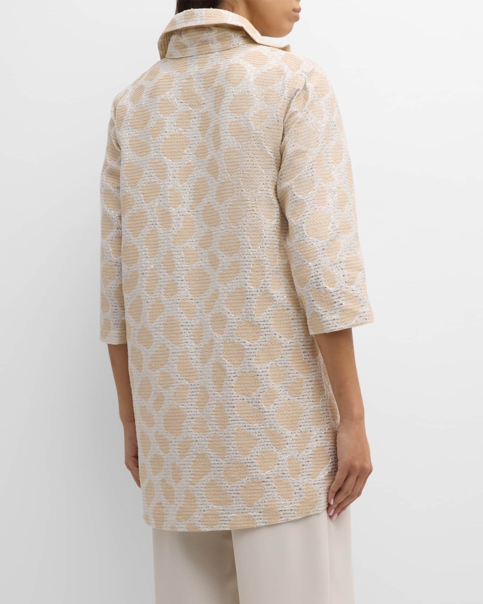 Caroline Rose Beachcomber Open-Front Metallic Jacquard Topper | Neiman ...