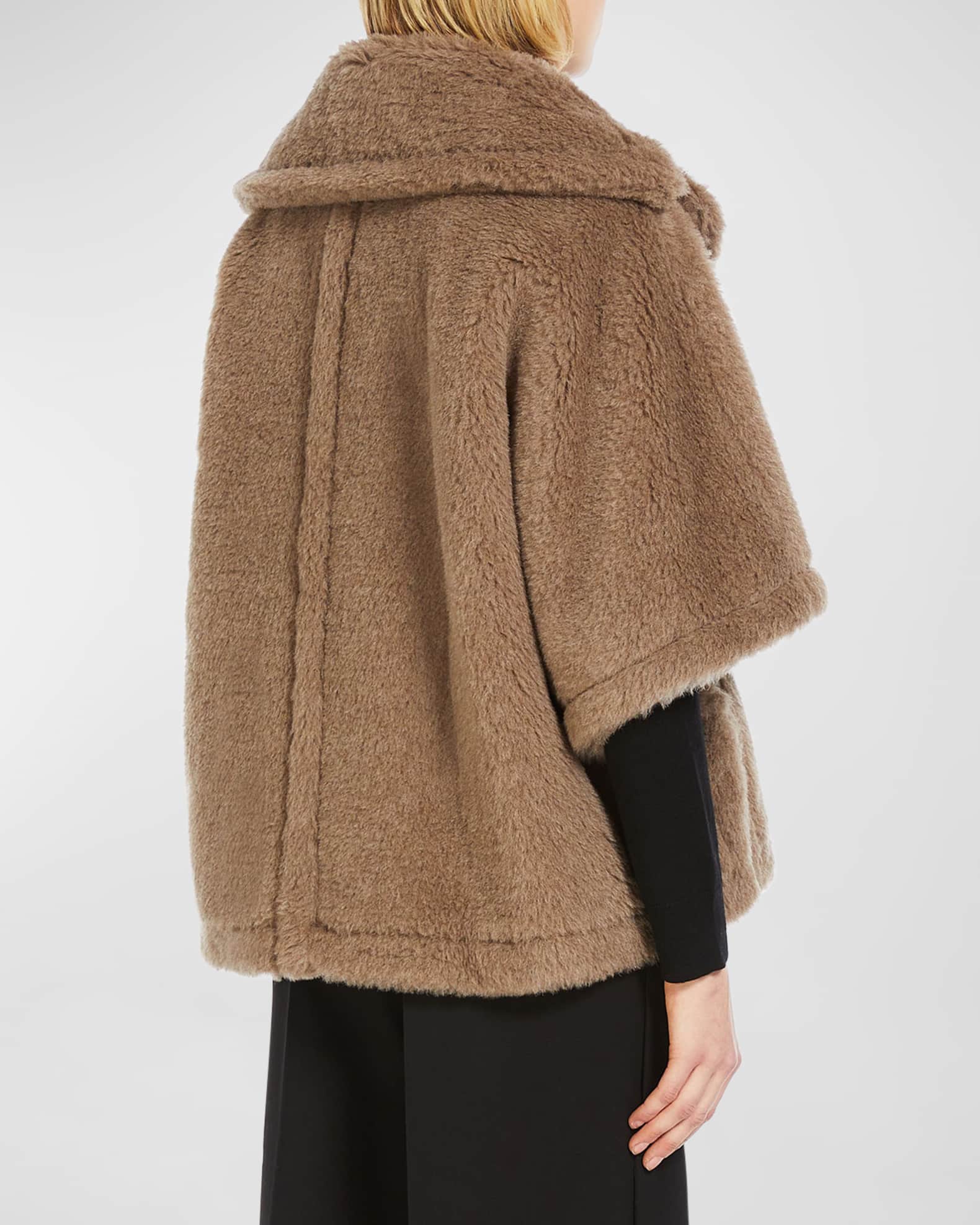 Max Mara Aleggio Fuzzy Wool Cape | Neiman Marcus