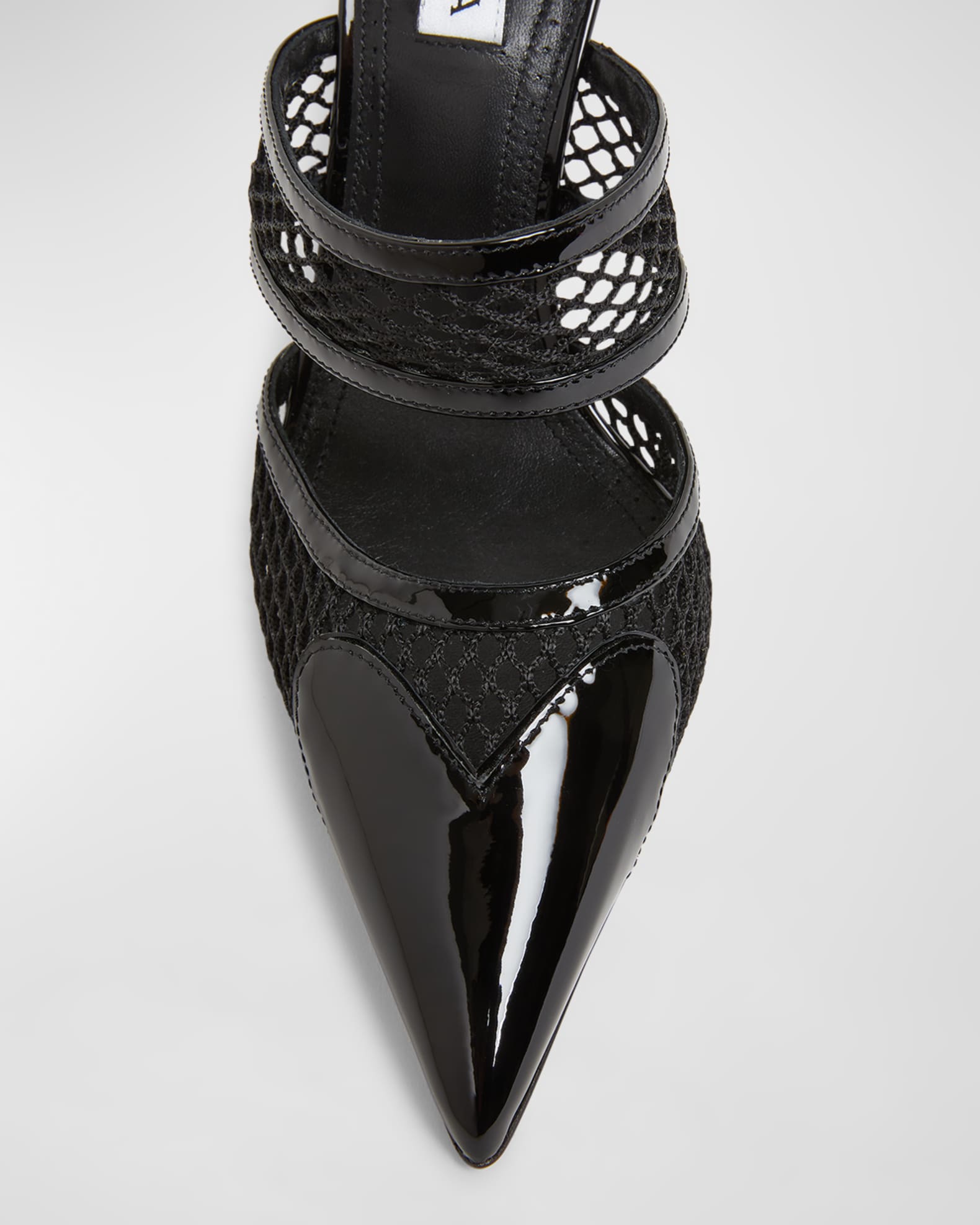 ALAIA Patent Heart-Toe Stiletto Mules | Neiman Marcus