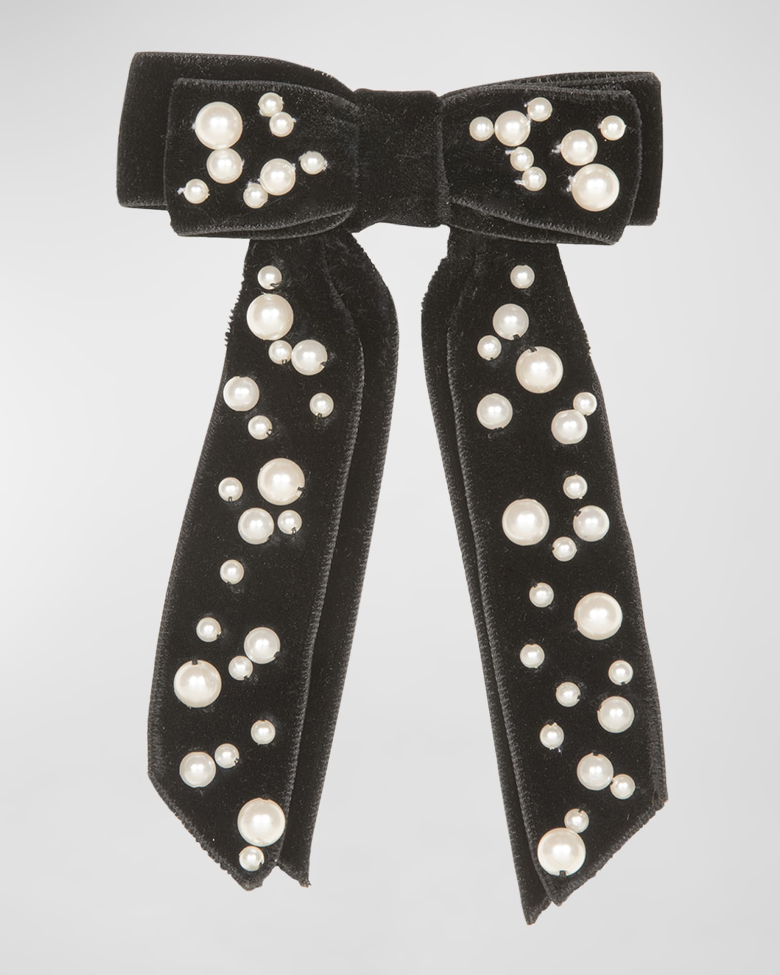 Jennifer Behr Teagan Pearly Velvet Bow Barrette | Neiman Marcus